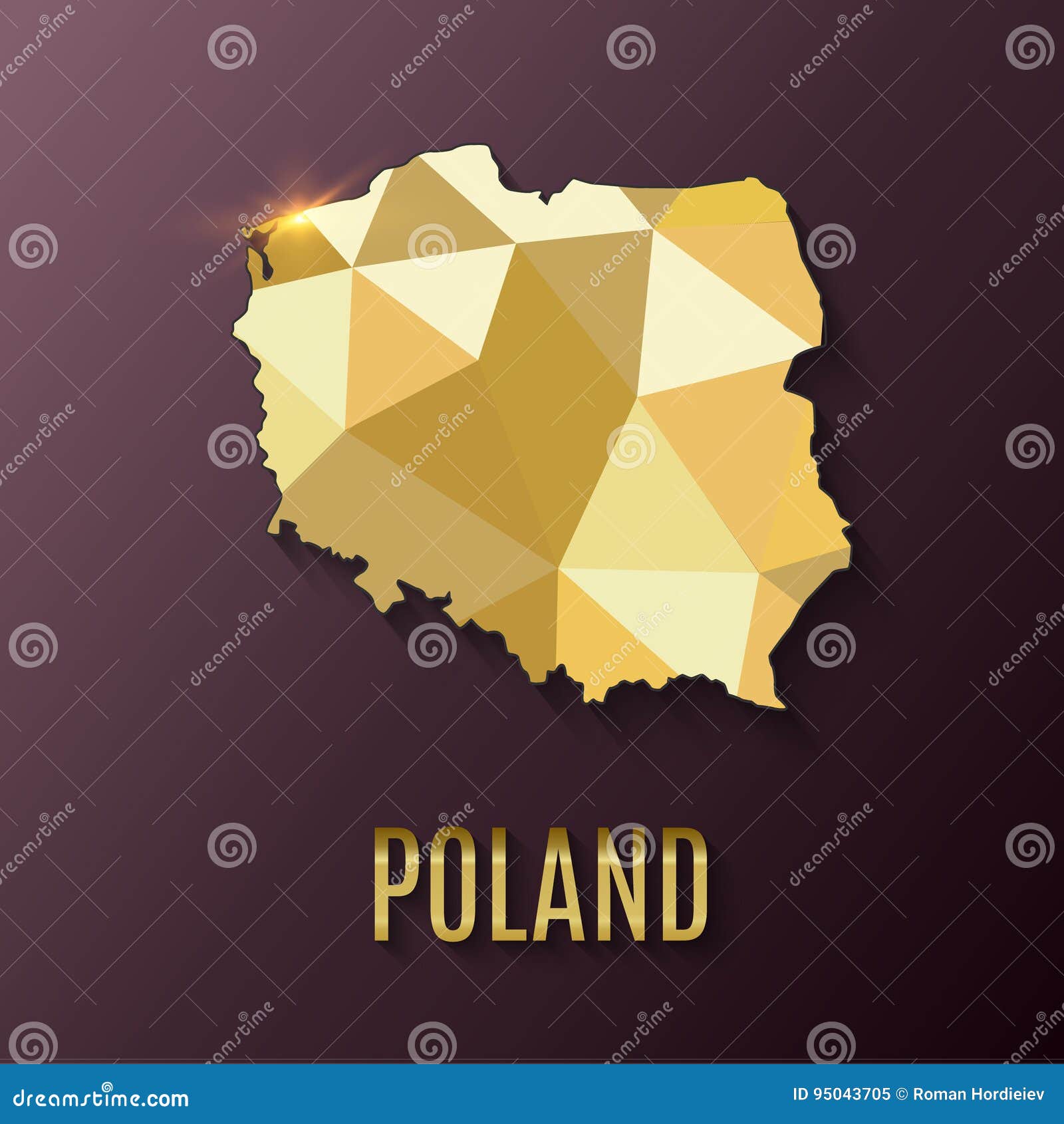 High Quality Map of Poland with Borders of the Regions. Stock ...