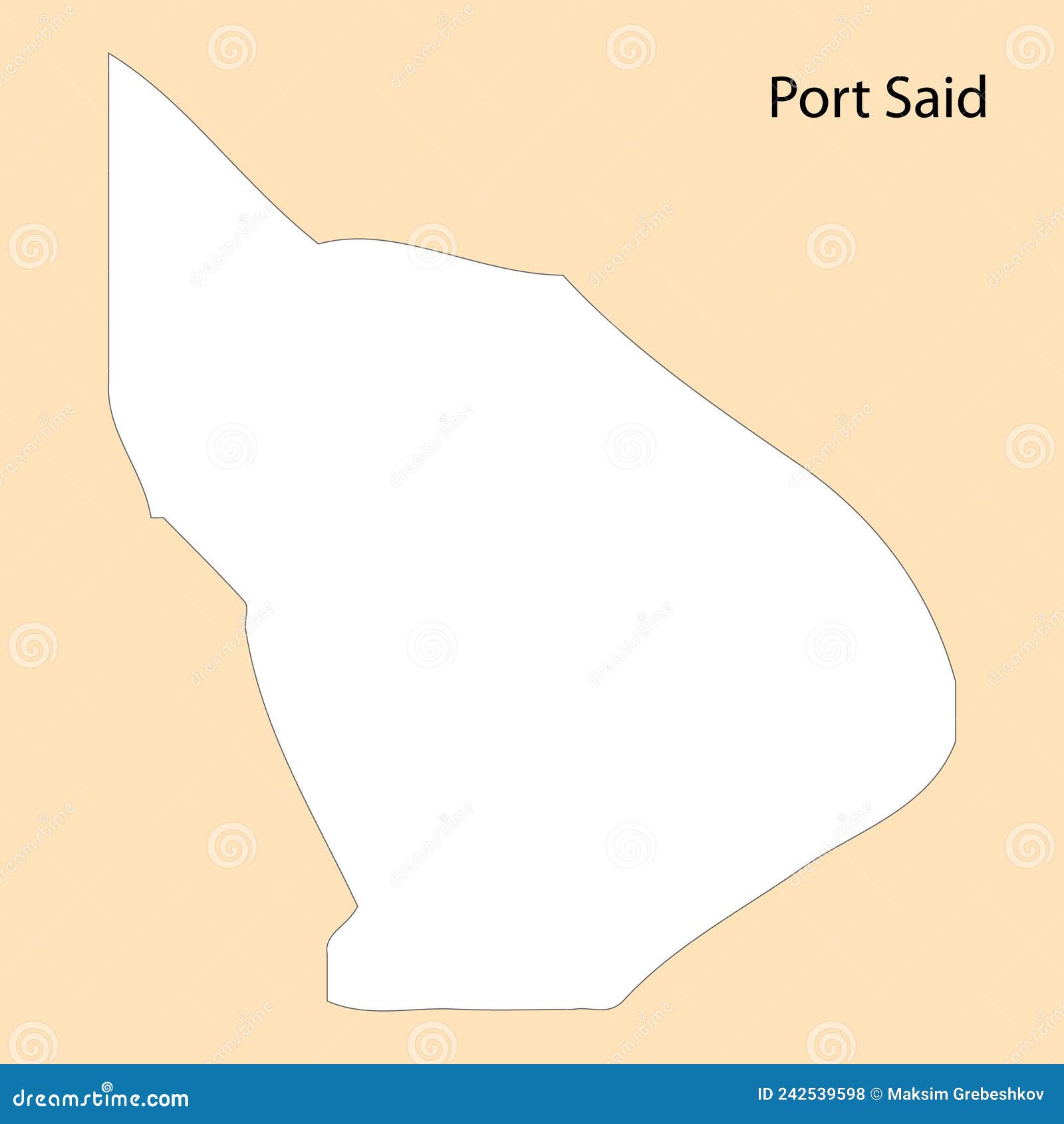 High Quality Map of Port Said is a Region of Egypt Stock Vector ...
