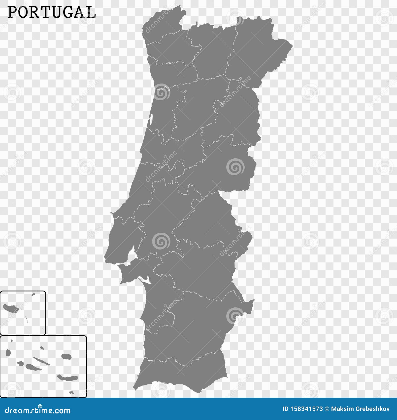 Portugal Map In 3D. 3d Map With Borders Of Regions. Royalty-Free ...