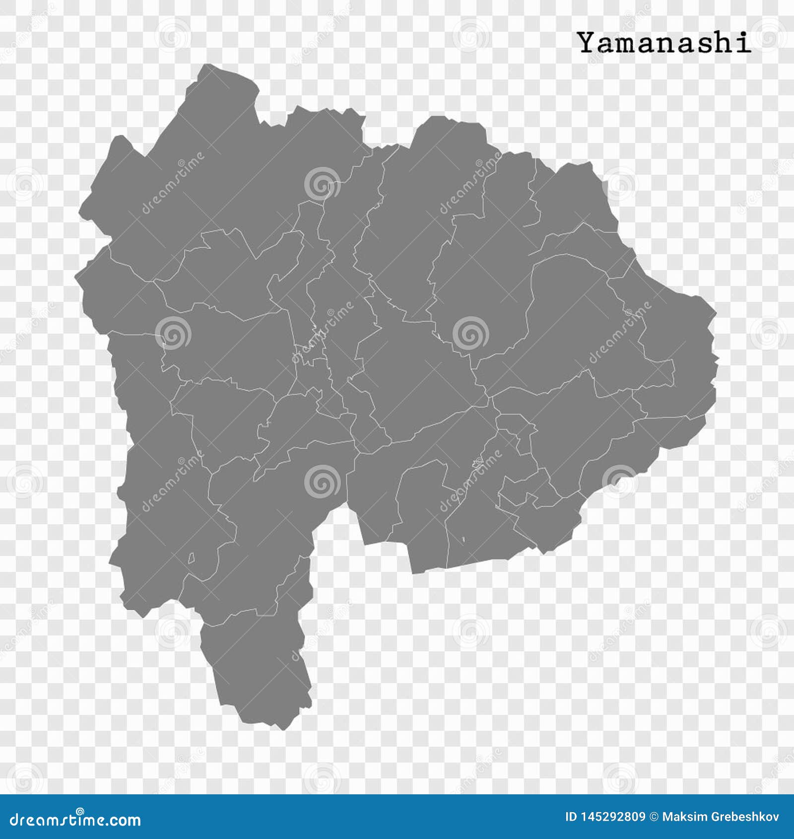 Yamanashi High Detailed Illustration Map, Japan Map, World Map Country ...