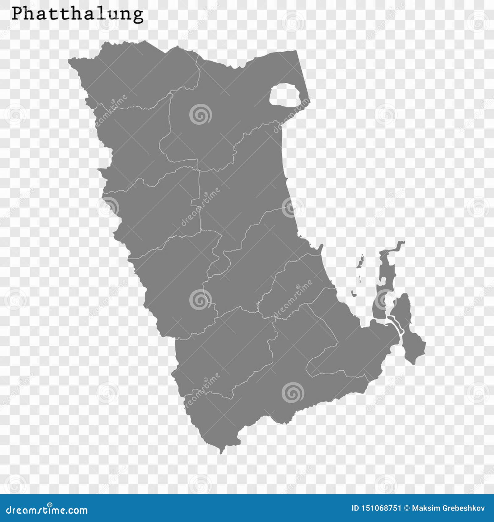 Phatthalung Map. Vector Map Of Thailand Design Template With Outline ...