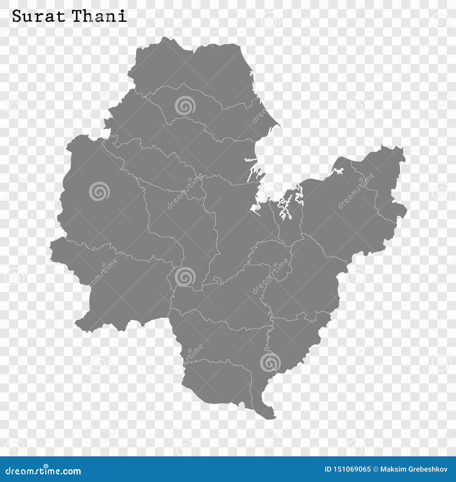 Surat District Gujarat State, Republic Of India Map Vector Illustration ...