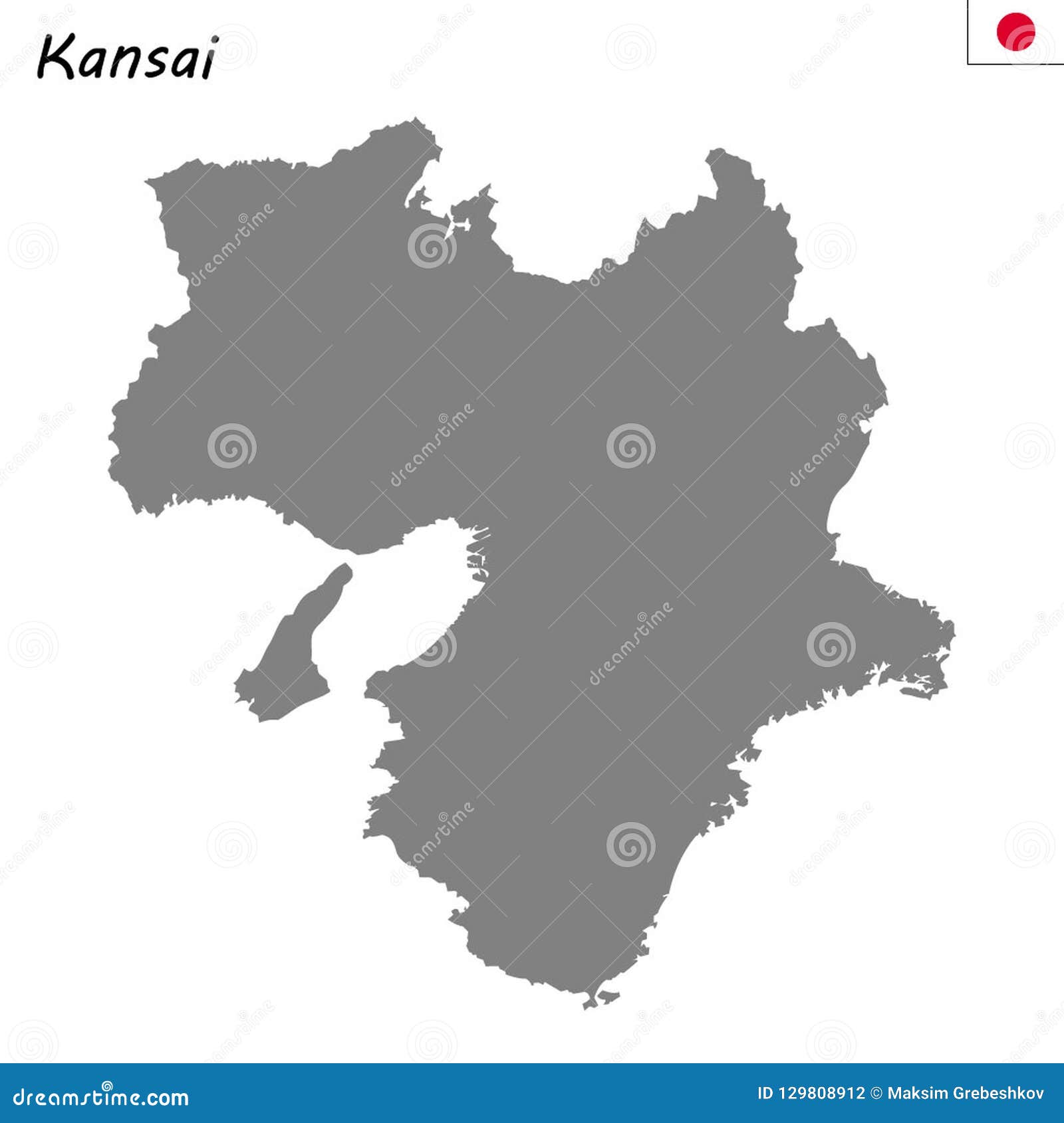 Kansai Map In Japan. Vector Map Of Japan. Map Of The Provinces Of Japan ...
