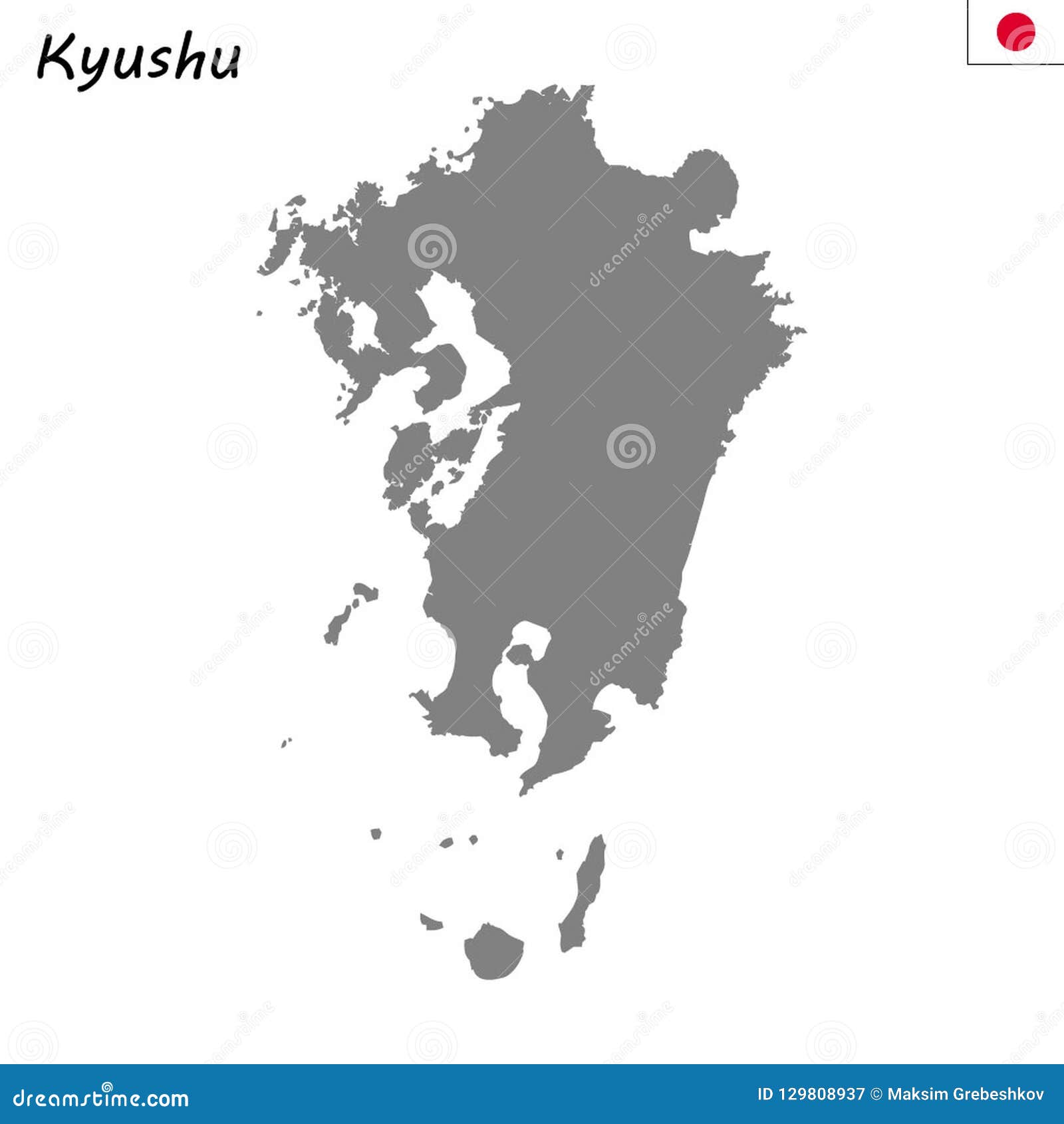 Kyushu Region Location Within Japan Map Vector Illustration ...