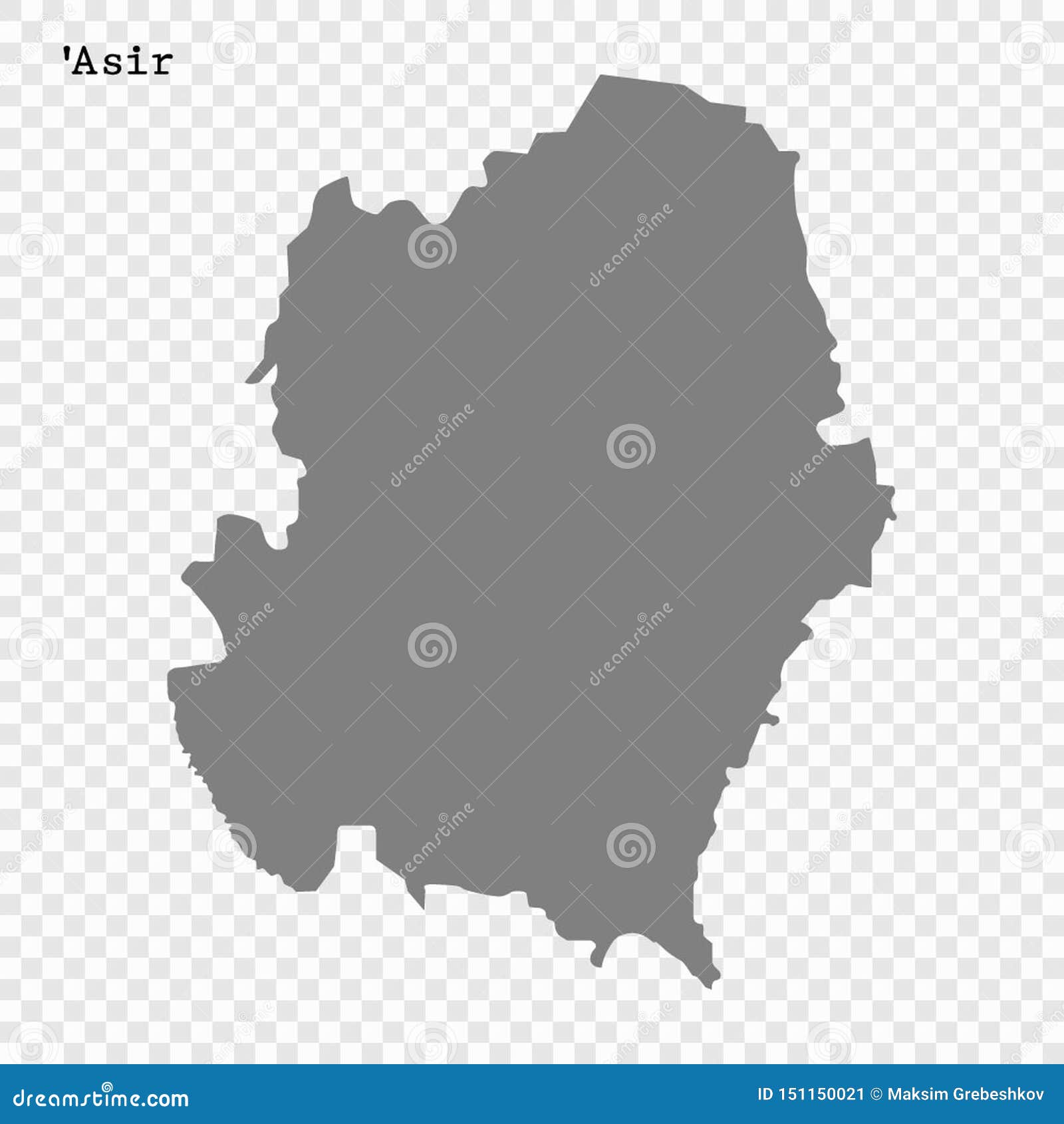 Asir Map. Political Map Of Asir. Asir Map Of Saudi Arabia With White ...