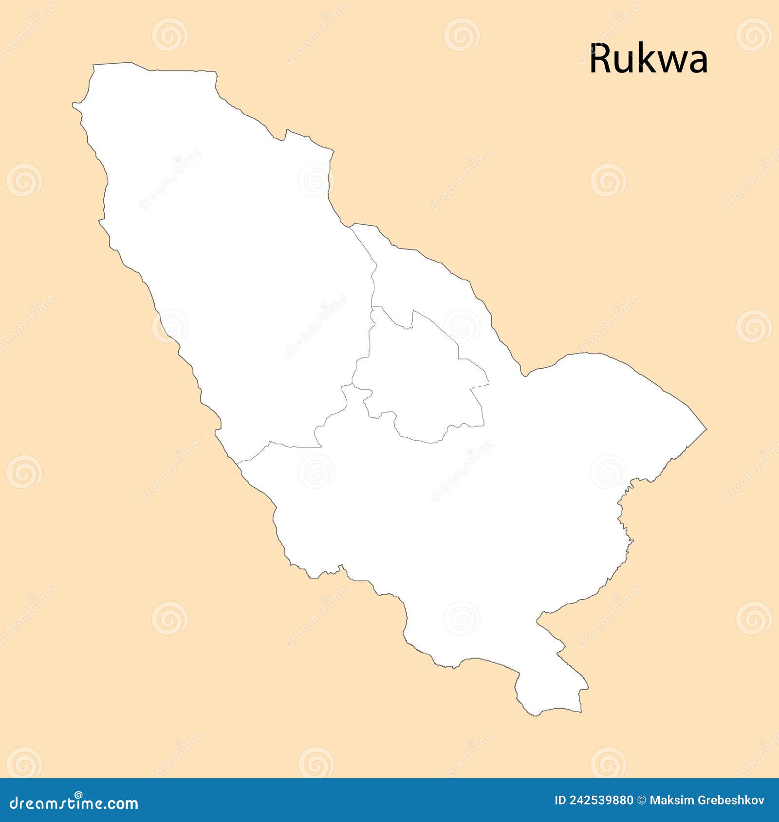 High Quality Map of Rukwa is a Region of Tanzania Stock Vector ...