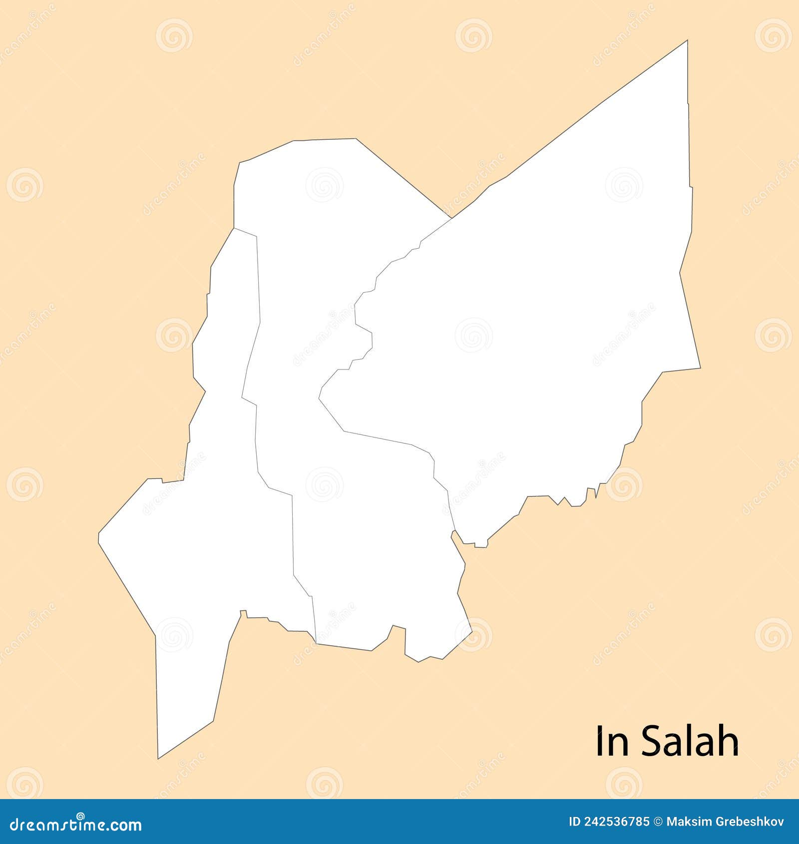 High Quality Map of in Salah is a Province of Algeria Stock Vector ...