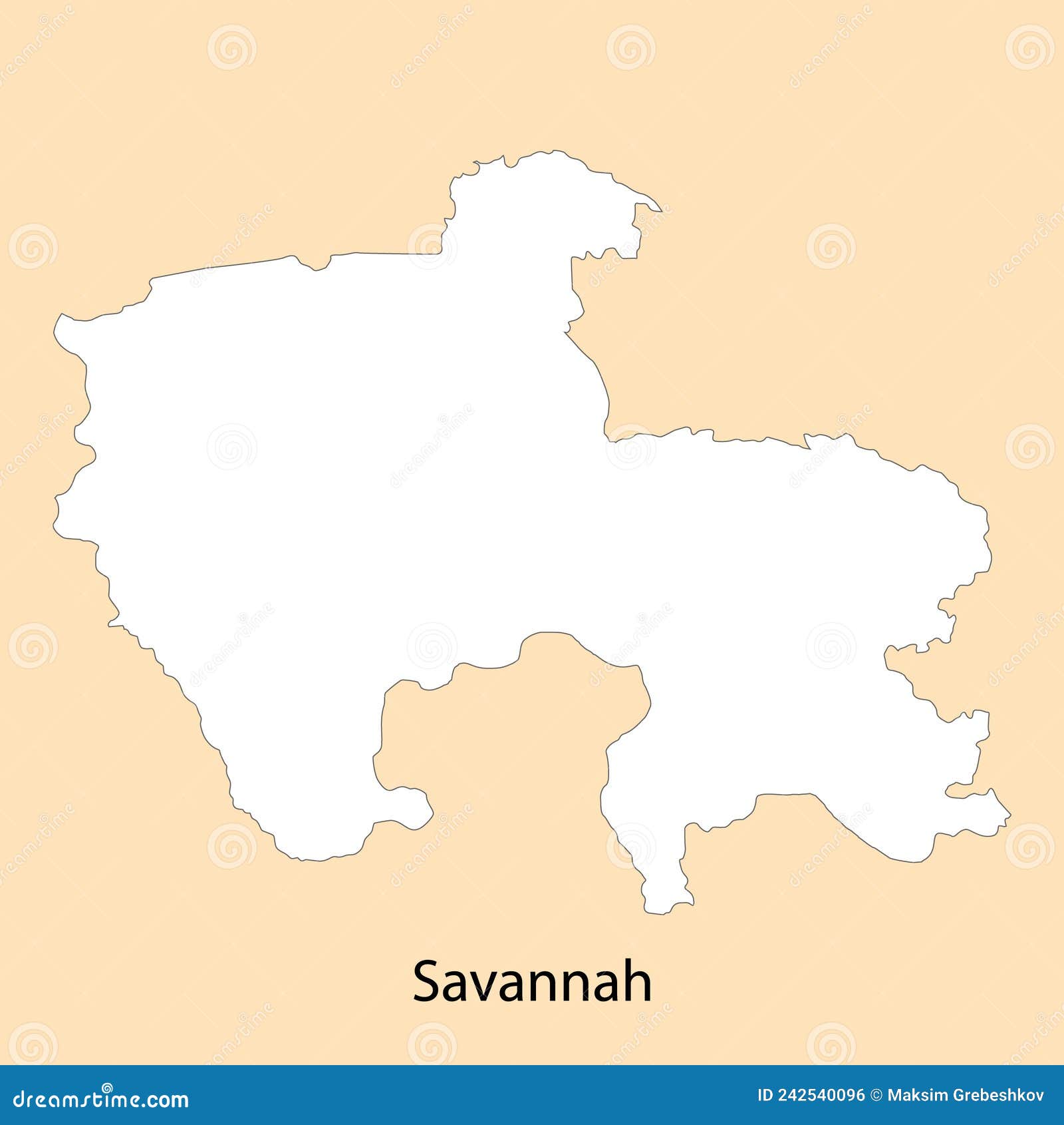 High Quality Map of Savannah is a Region of Ghana Stock Vector ...