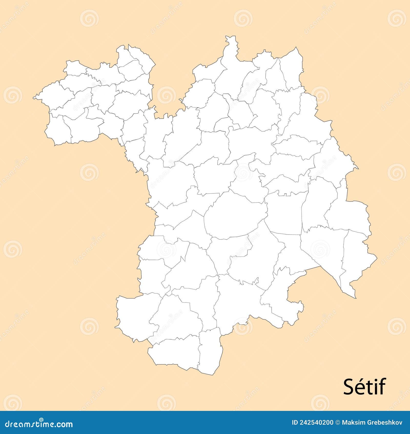 High Quality Map of Setif is a Province of Algeria Stock Vector ...