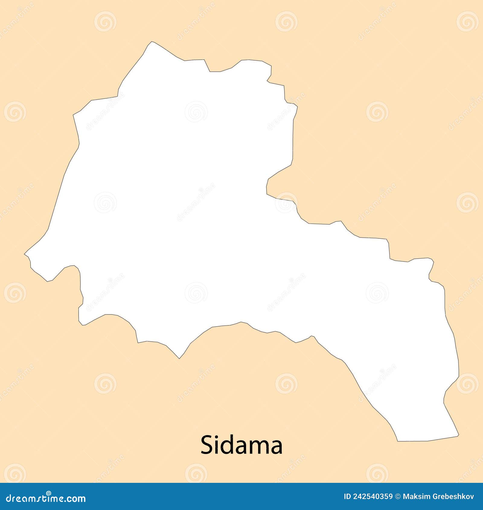 High Quality Map of Sidama is a Region of Ethiopia Stock Vector ...