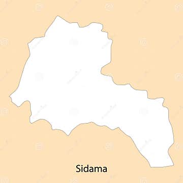 High Quality Map of Sidama is a Region of Ethiopia Stock Vector ...