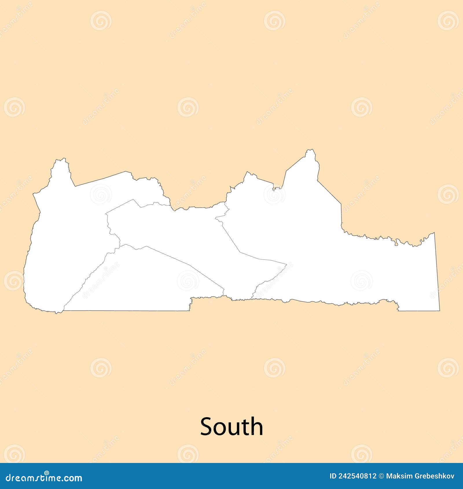 High Quality Map of South is a Province of Cameroon Stock Vector ...