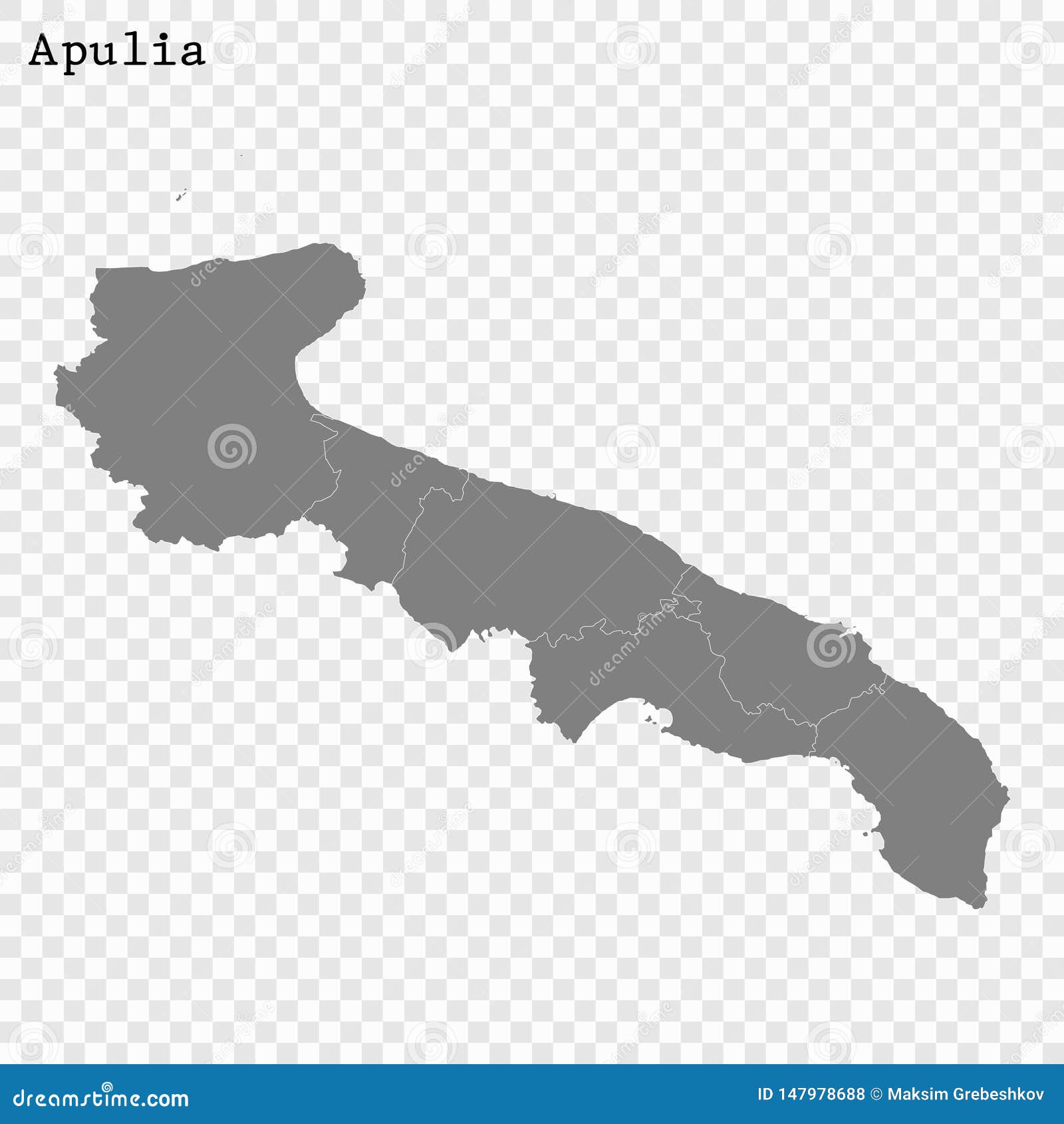 Apulia Map. State And District Map Of Apulia. Political Map Of Apulia ...
