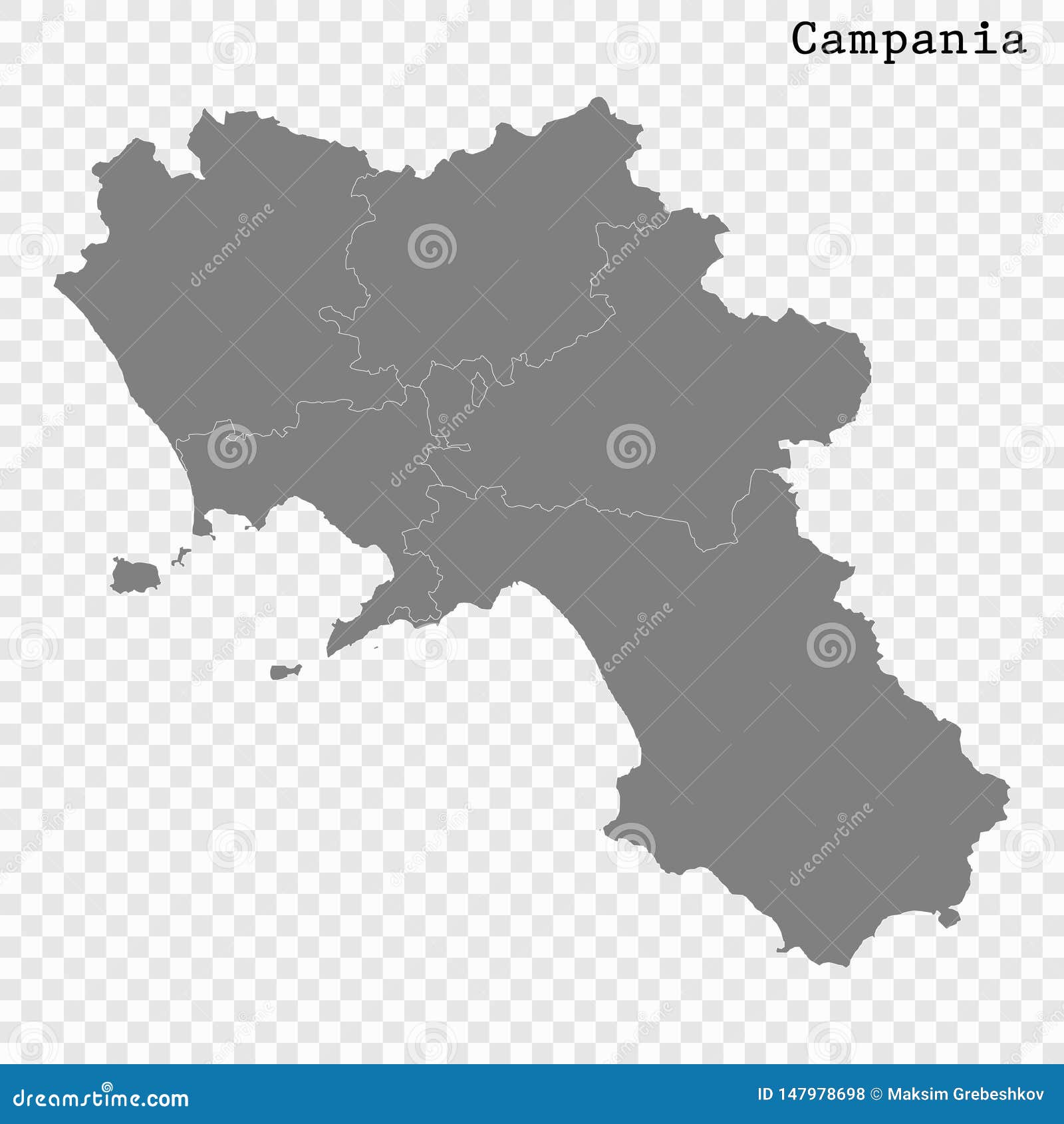 Campania Map. State And District Map Of Campania. Political Map Of ...
