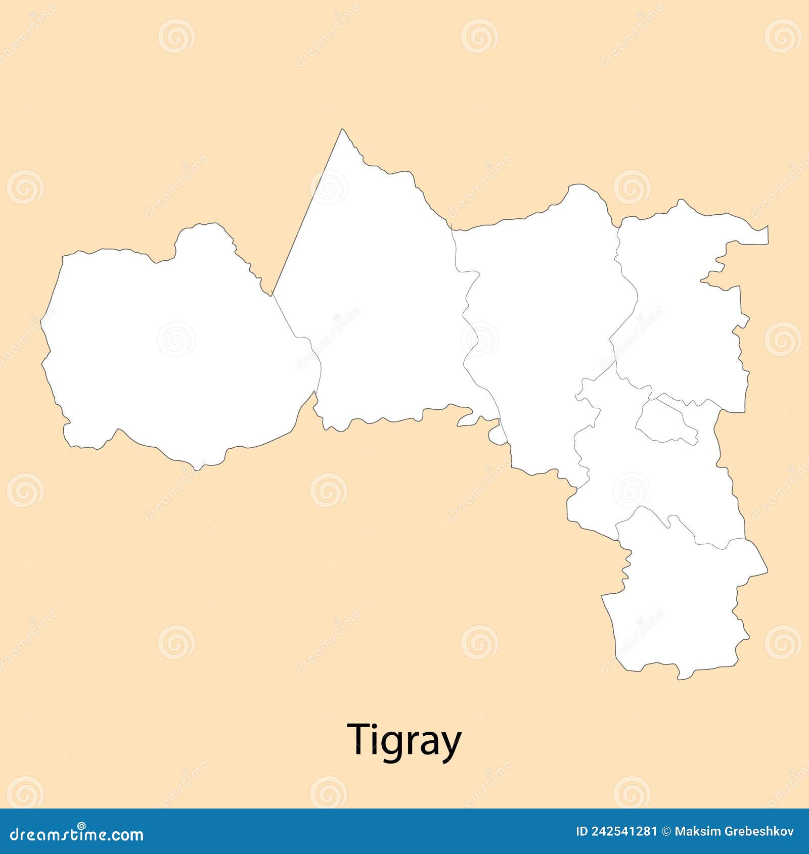High Quality Map of Tigray is a Region of Ethiopia Stock Vector ...