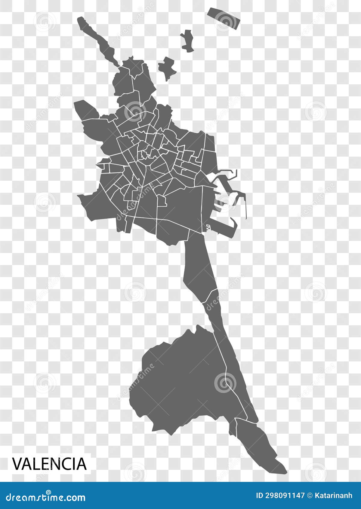 High Quality Map of Valencia is the City of Spain, with Borders of the ...