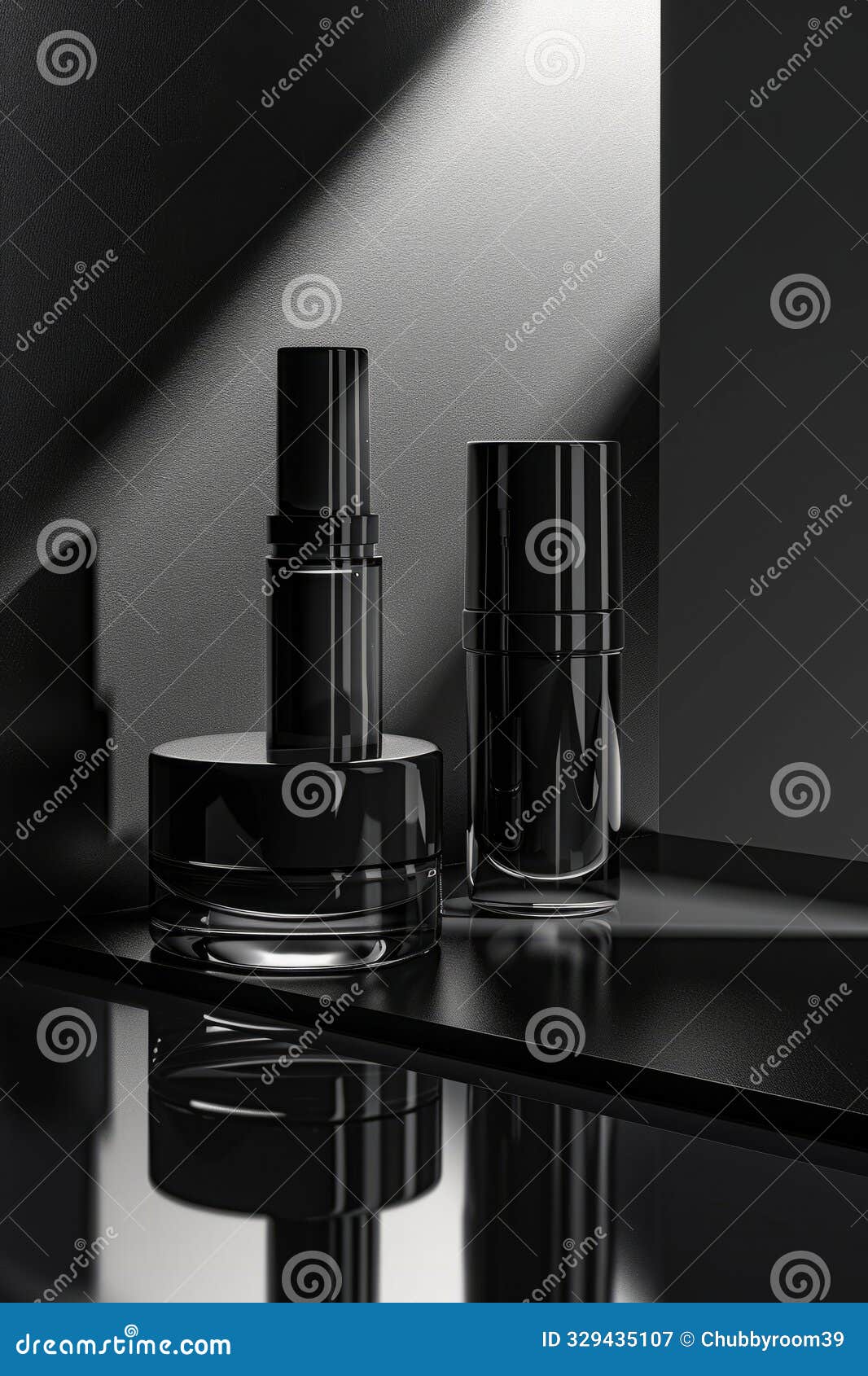 High Quality Mockup of Cosmetic Packaging on a Reflective Surface with ...