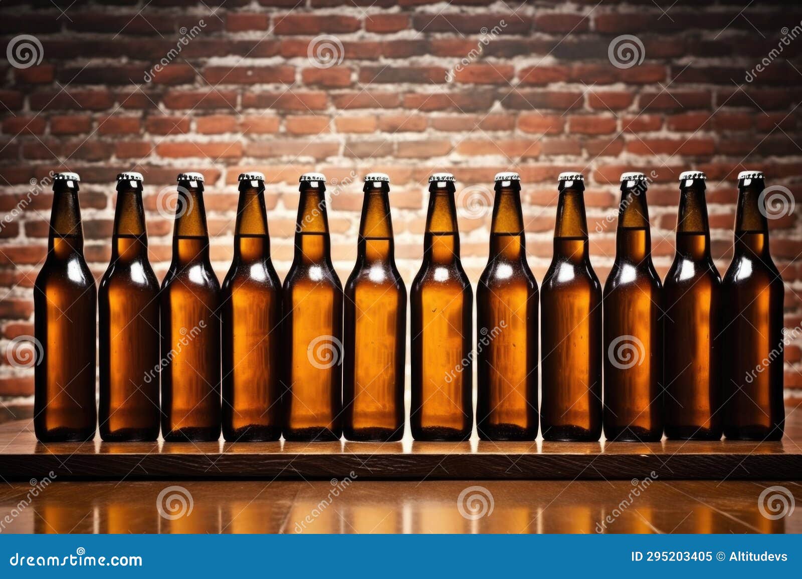 High-quality Photo of Beer Bottles Lined Up without Labels Stock Image ...