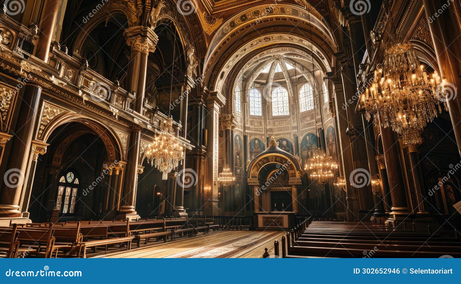 Classic Synagogue Structure Stock Illustration - Illustration of ornate ...