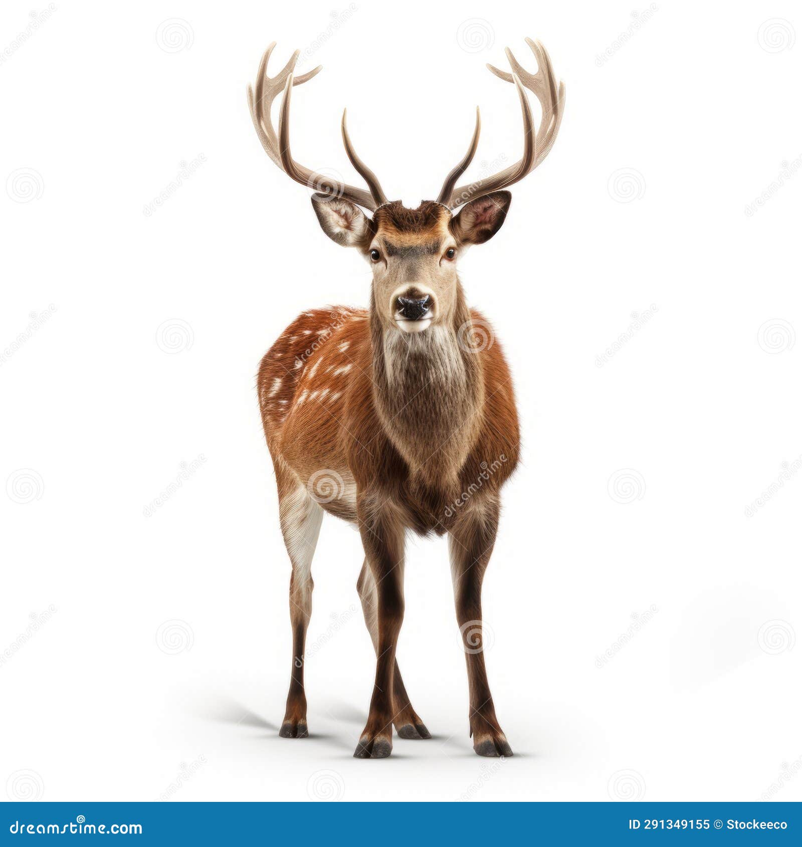 High Quality Photo-realistic Male Deer on White Background Stock ...