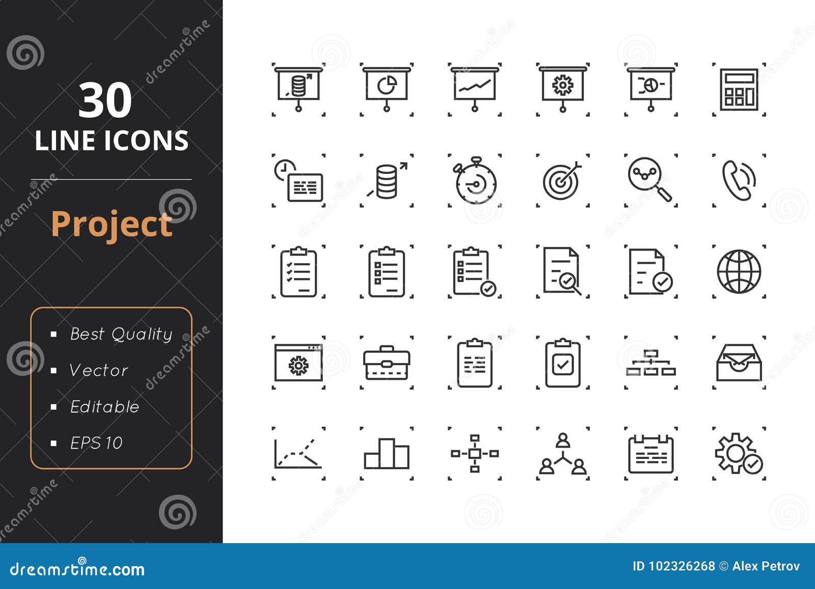 30 Project Management Line Icons Stock Vector - Illustration of work ... 30 Project Management Line Icons Stock Vector - Illustration of work ...