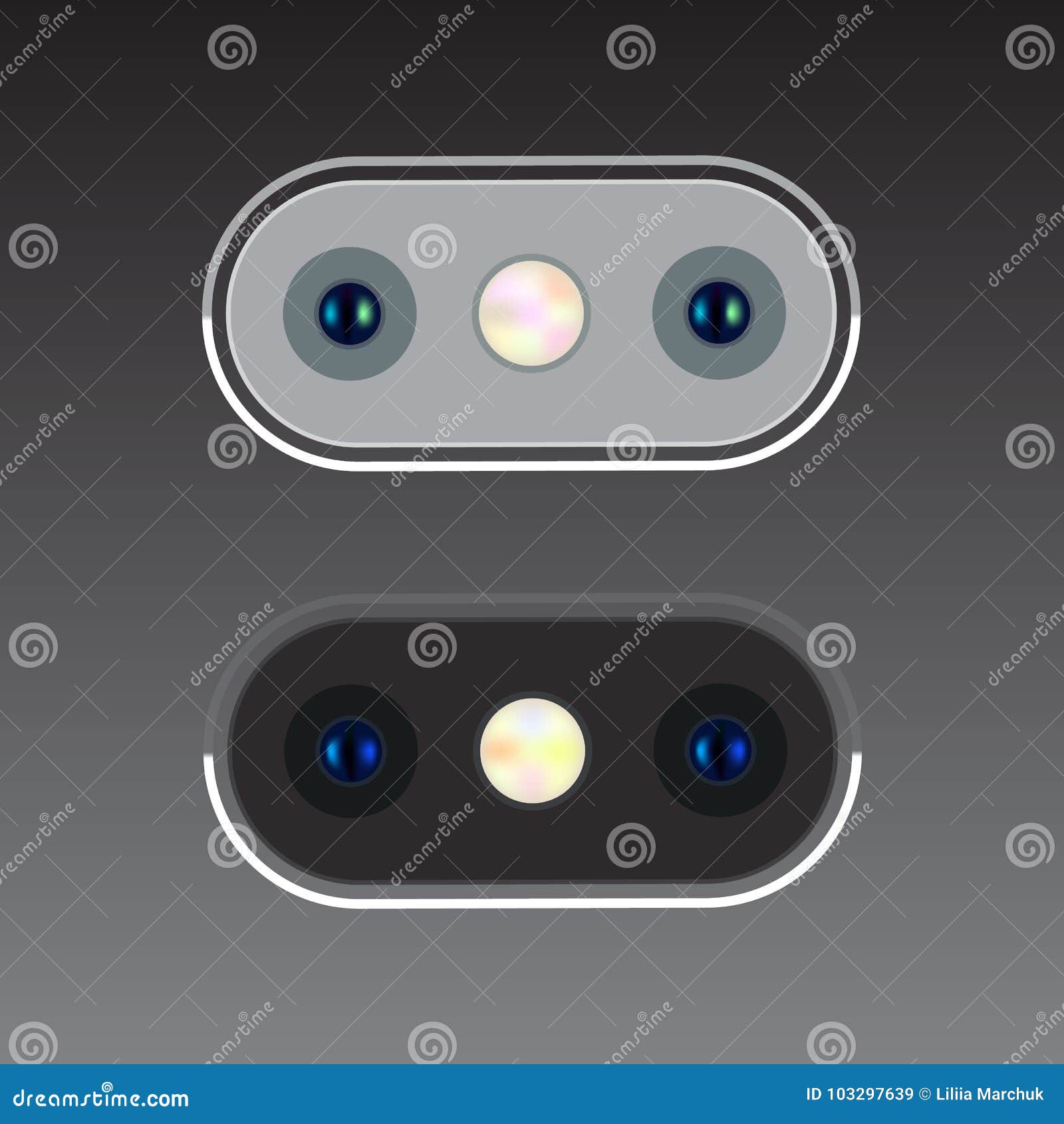 High-quality Realistic Horizontal Camera for Mobile Phone Stock Vector ...