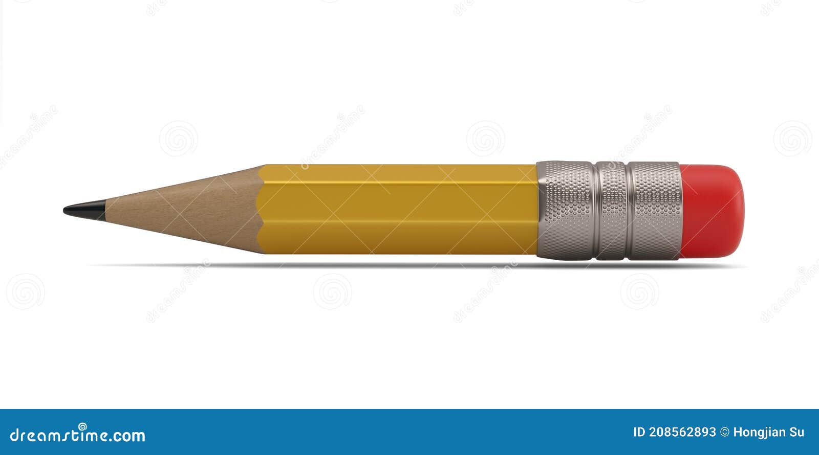 High Quality Rendering Pencil Isolated on White Background, 3D ...