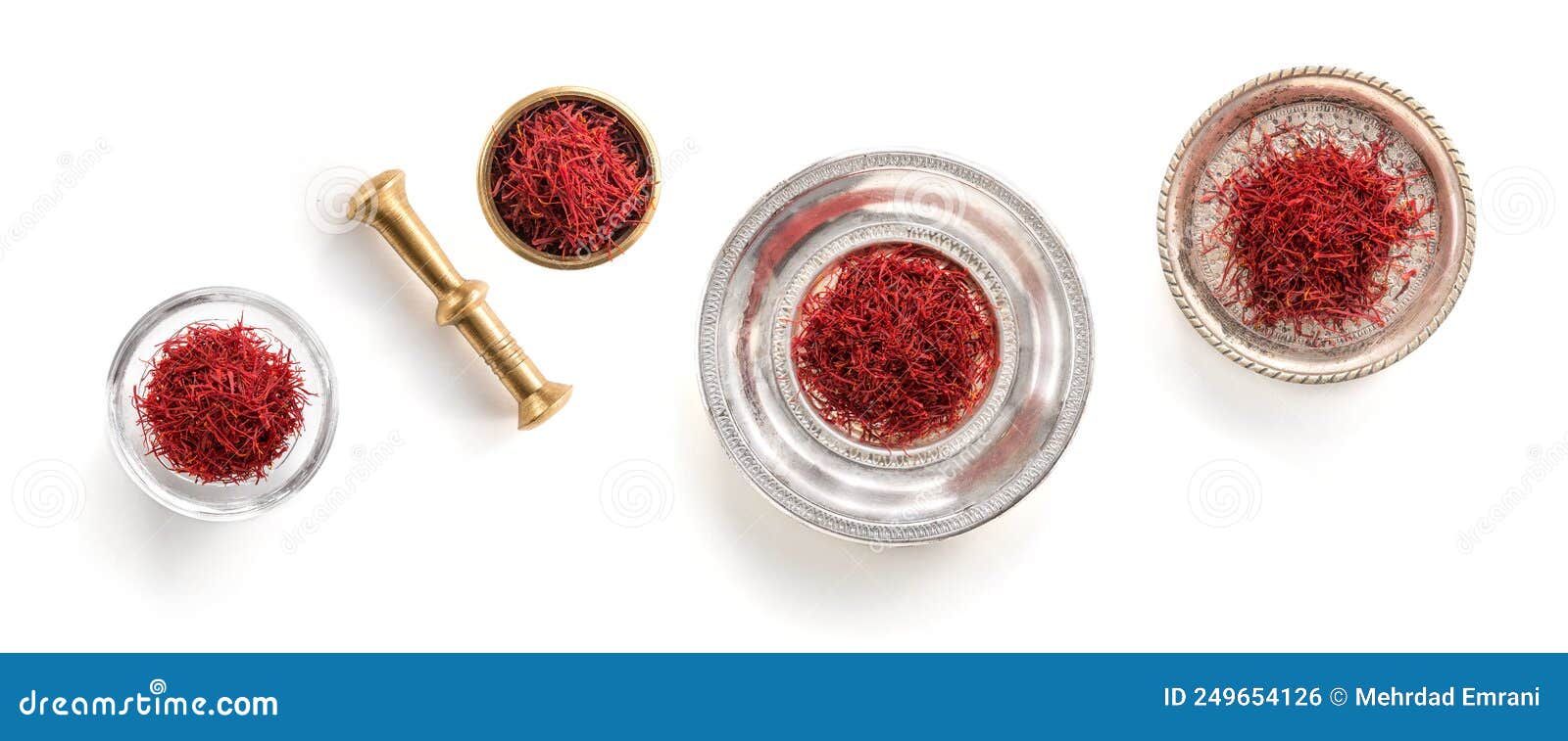 Saffron Isolated in 4 Different Containers Stock Photo - Image of ...