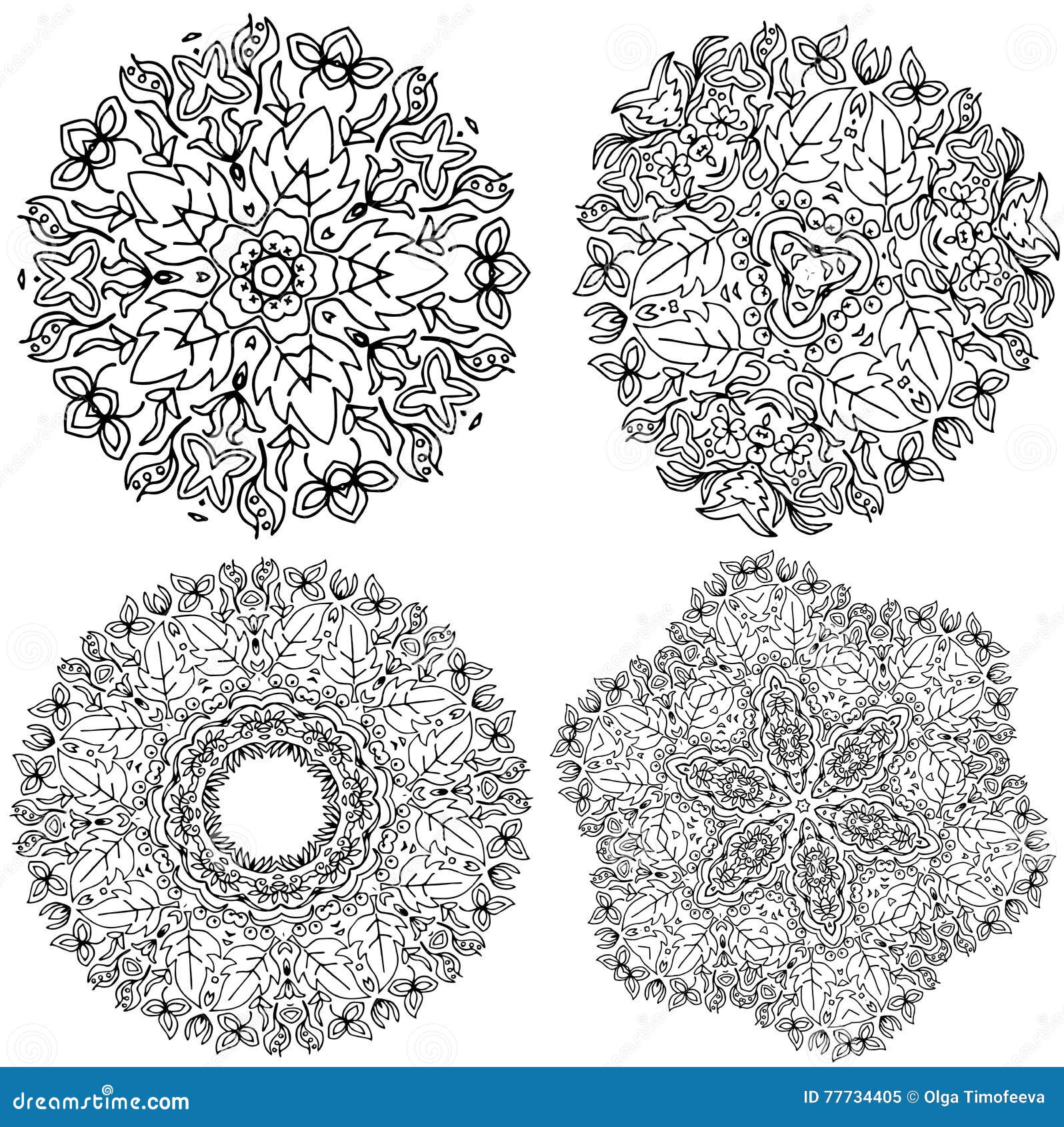 High Quality Set of Round Patterns with Many Elements Stock Vector ...