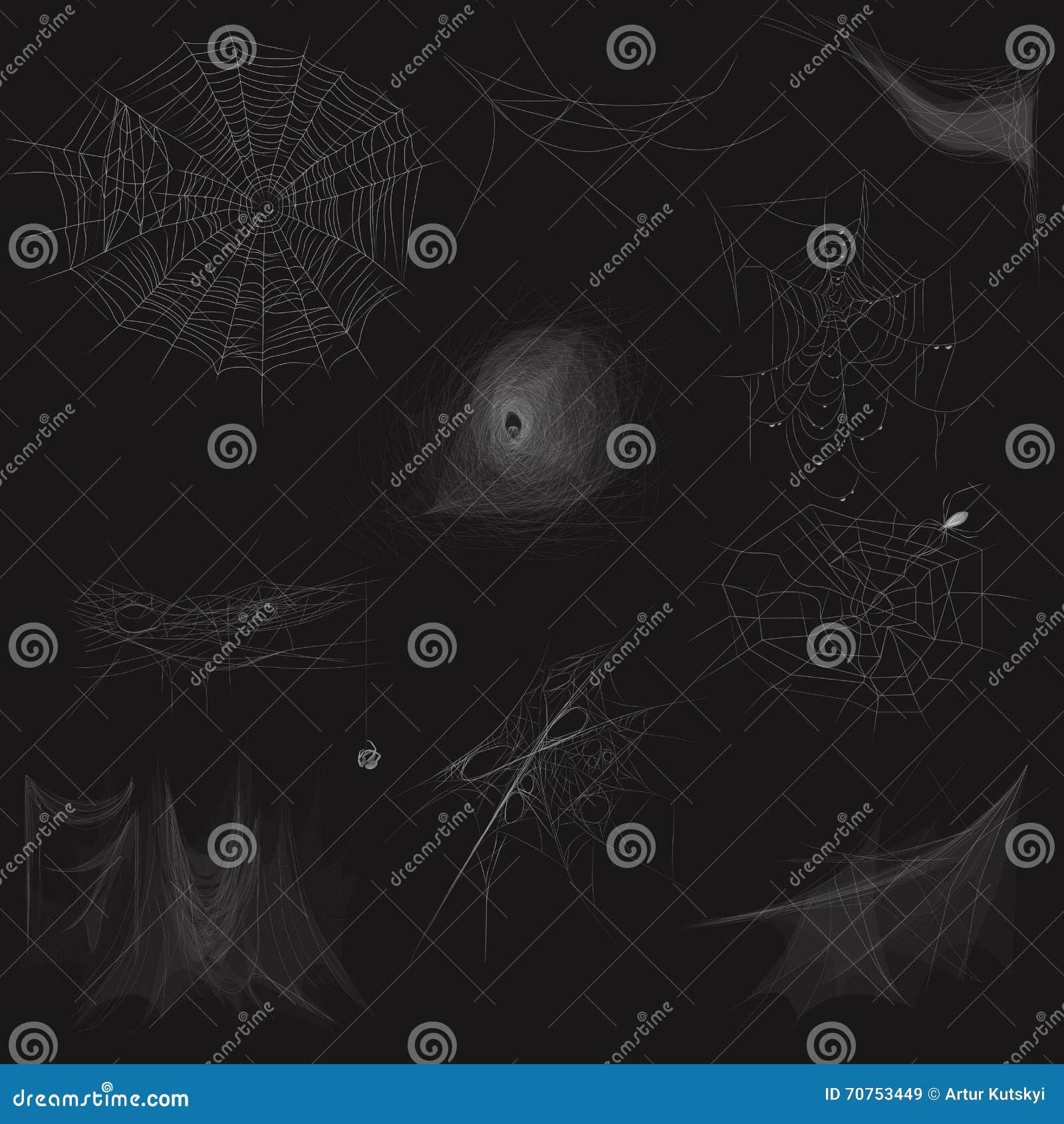 High Quality Set of Spider Web Concept. Vector Illustration. Stock ...