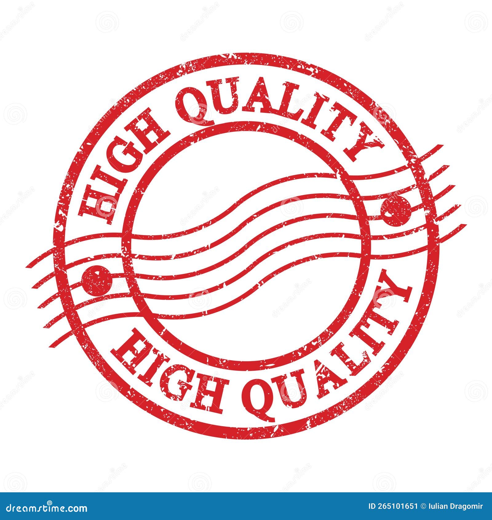 HIGH QUALITY, Text Written on Red Postal Stamp Stock Illustration ...