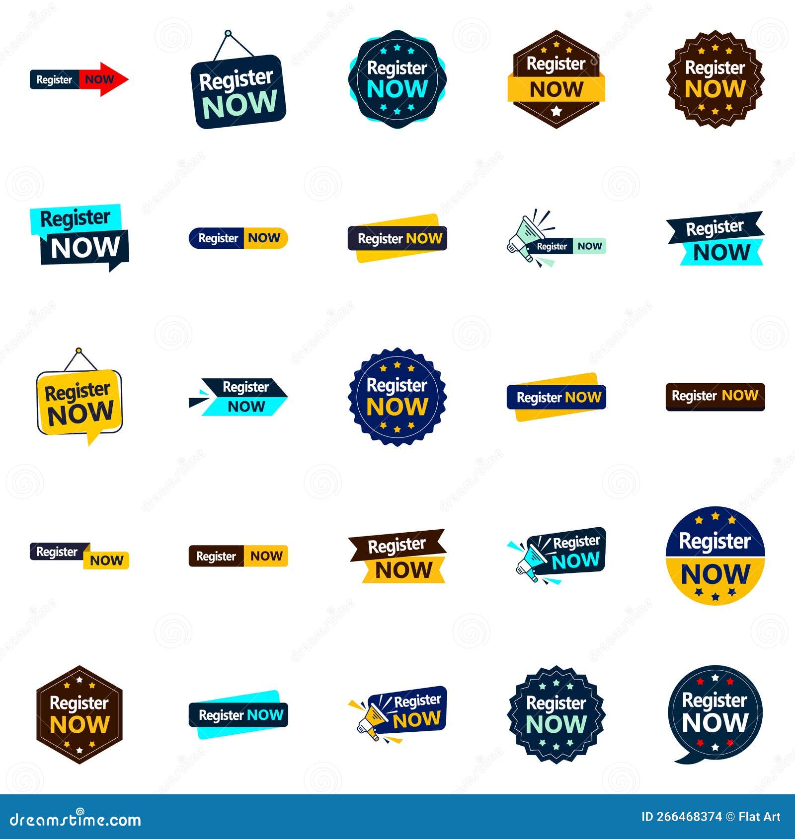 25 High Quality Typographic Banners for Register Now Stock Vector ...