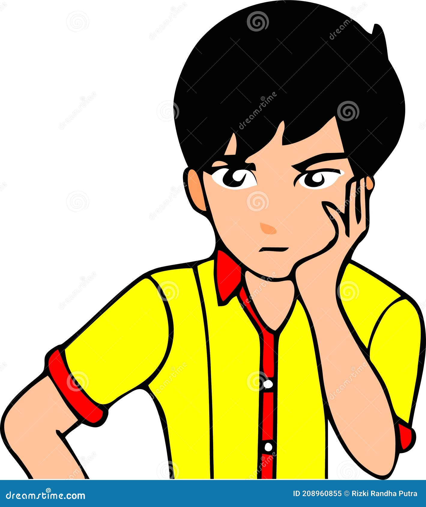 High Quality Vector of Boy Planning Something Stock Vector ...