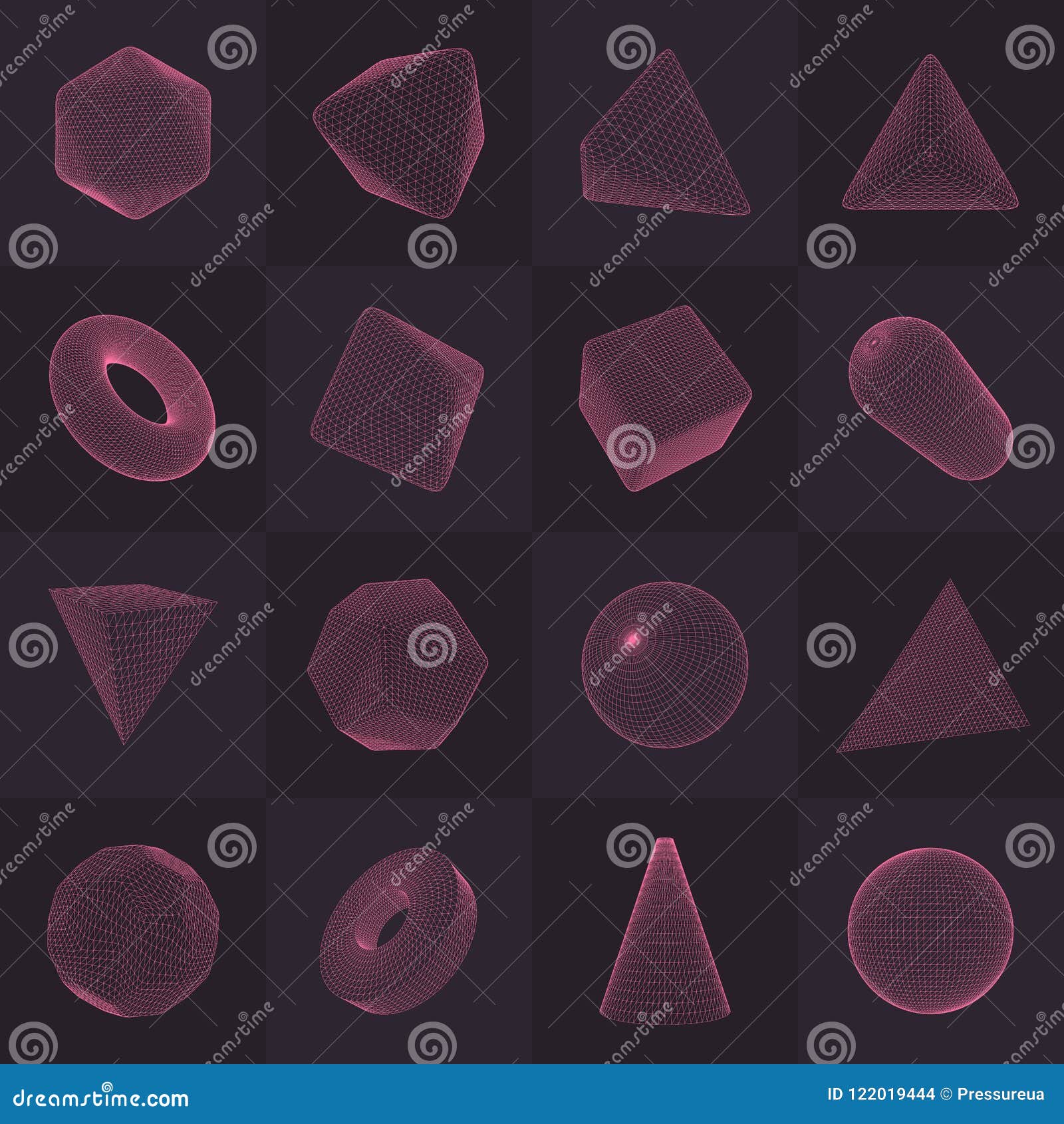 Three Dimensional Geometric Objects Stock Illustrations – 1,615 Three ...