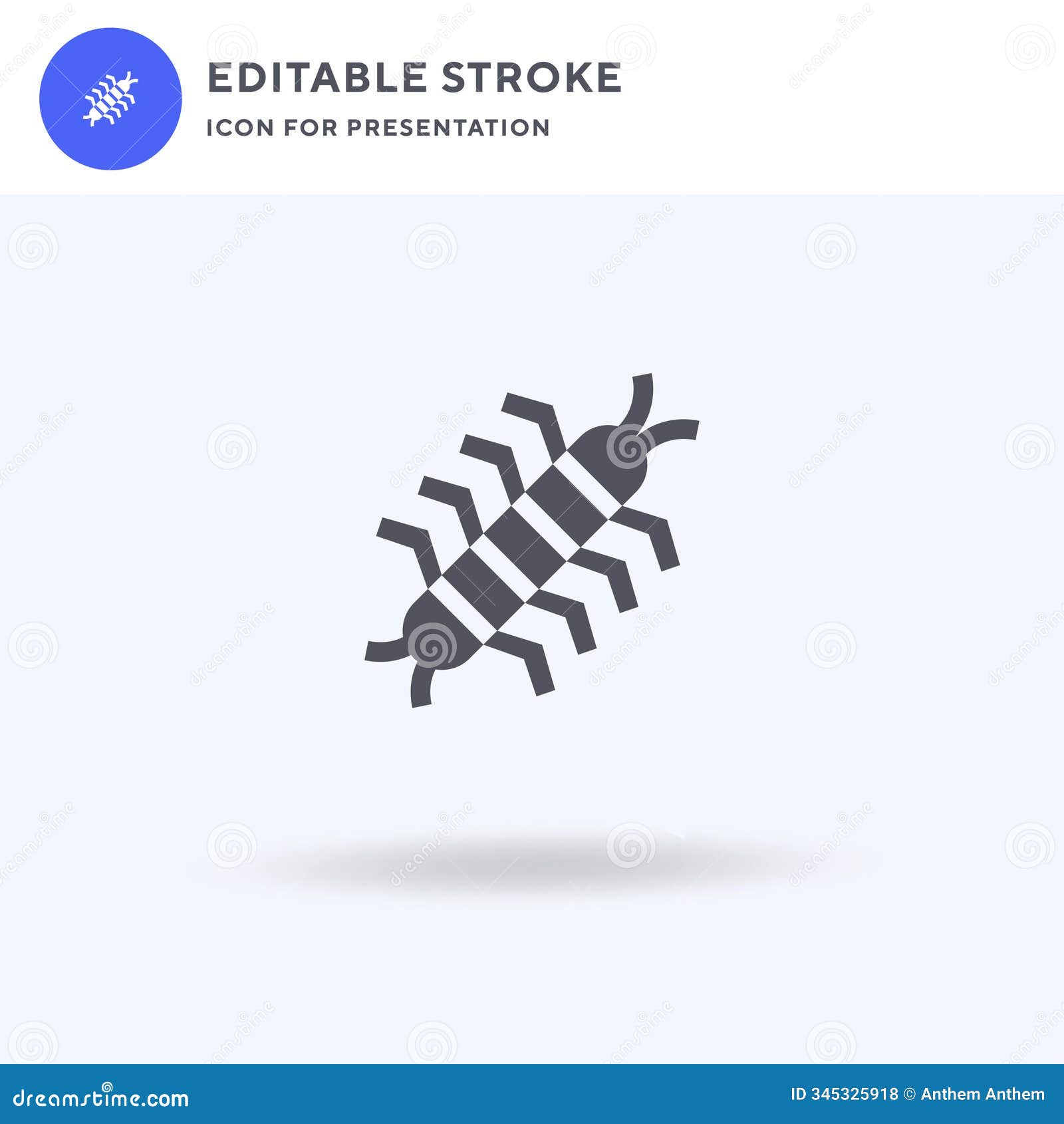 Centipede icon vector stock vector. Illustration of millipede - 345325918