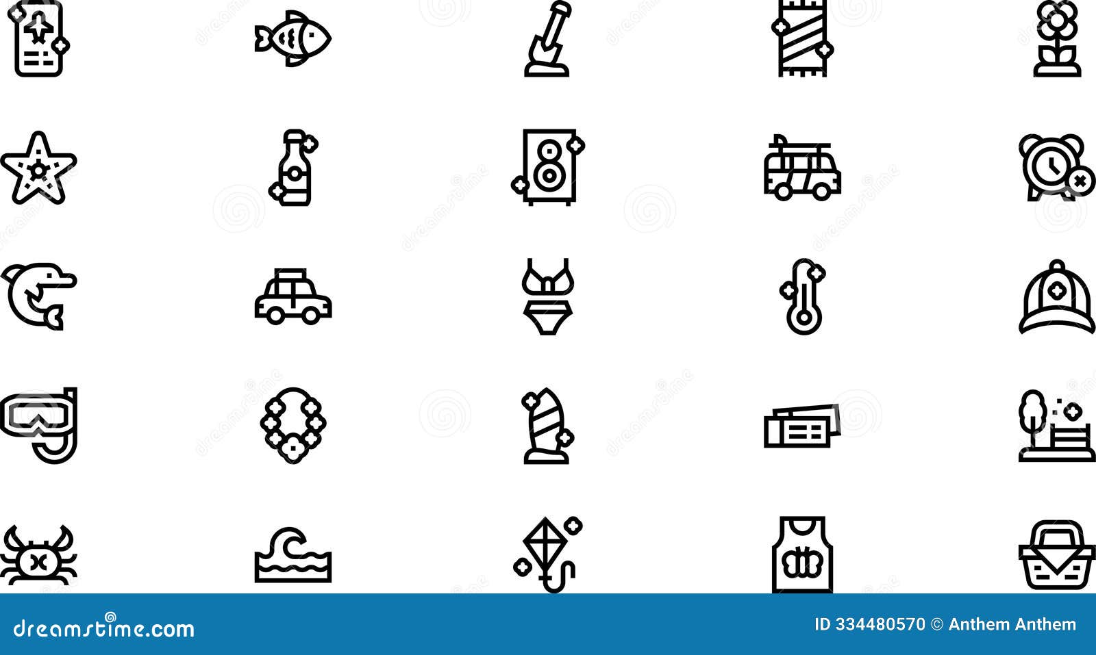 Spring Break Icons High-Quality Vector Icons Collection with Editable ...