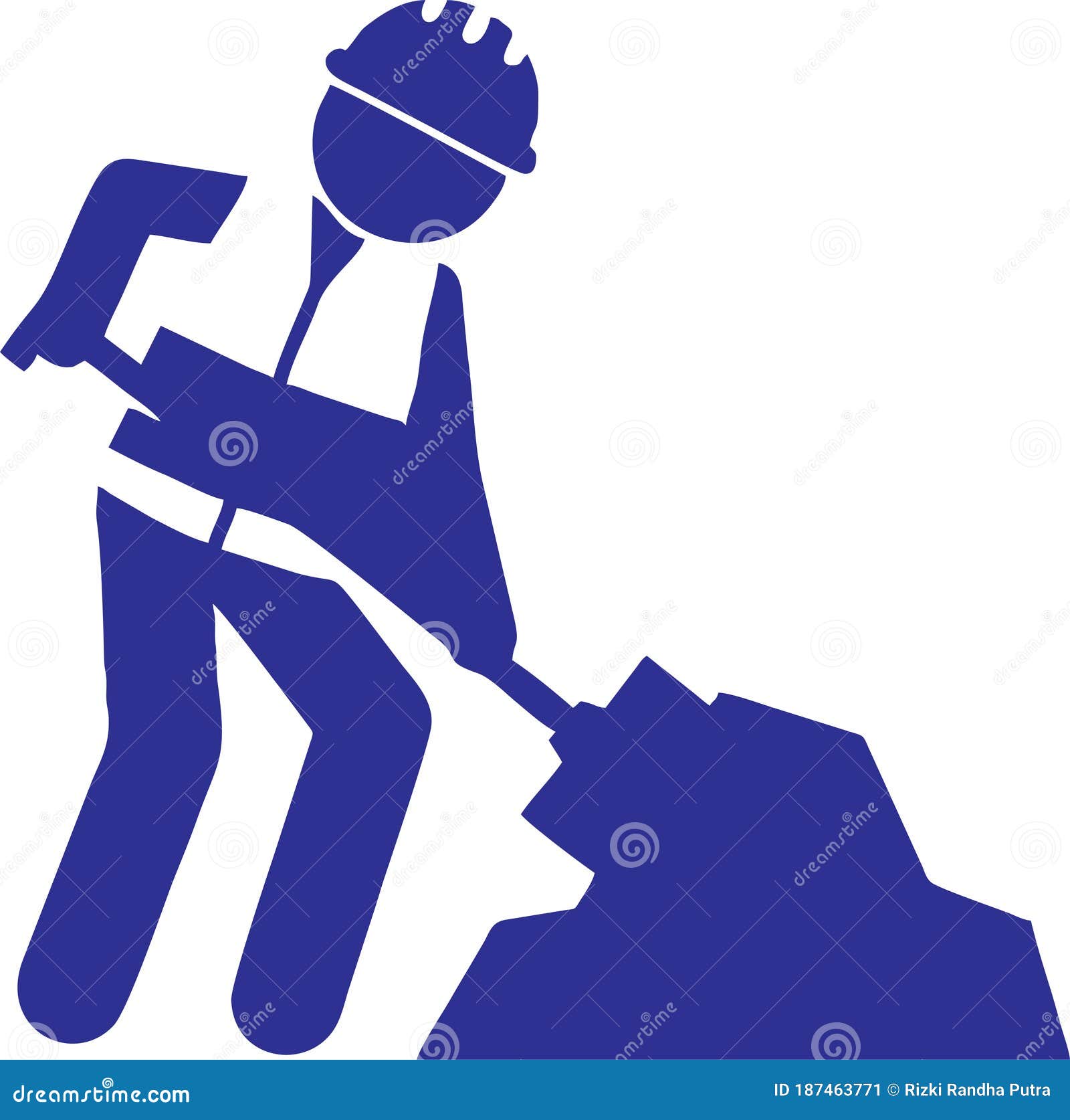 High Quality Vector Illustration of a Construction Worker Taking Sand ...