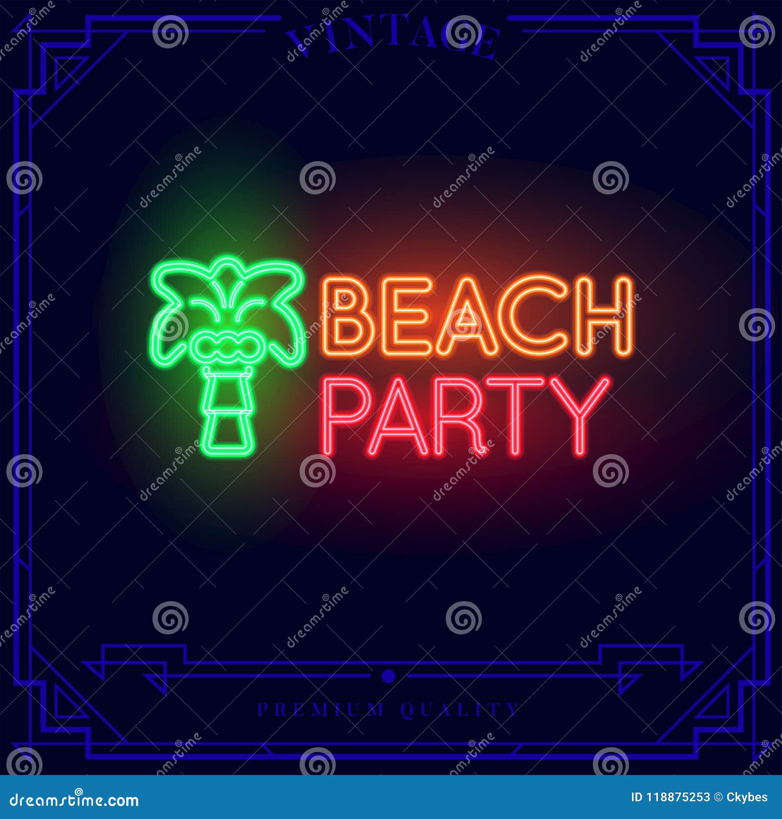 Beach Bar Neon Light Sign. Vector Illustration. Stock Vector ...