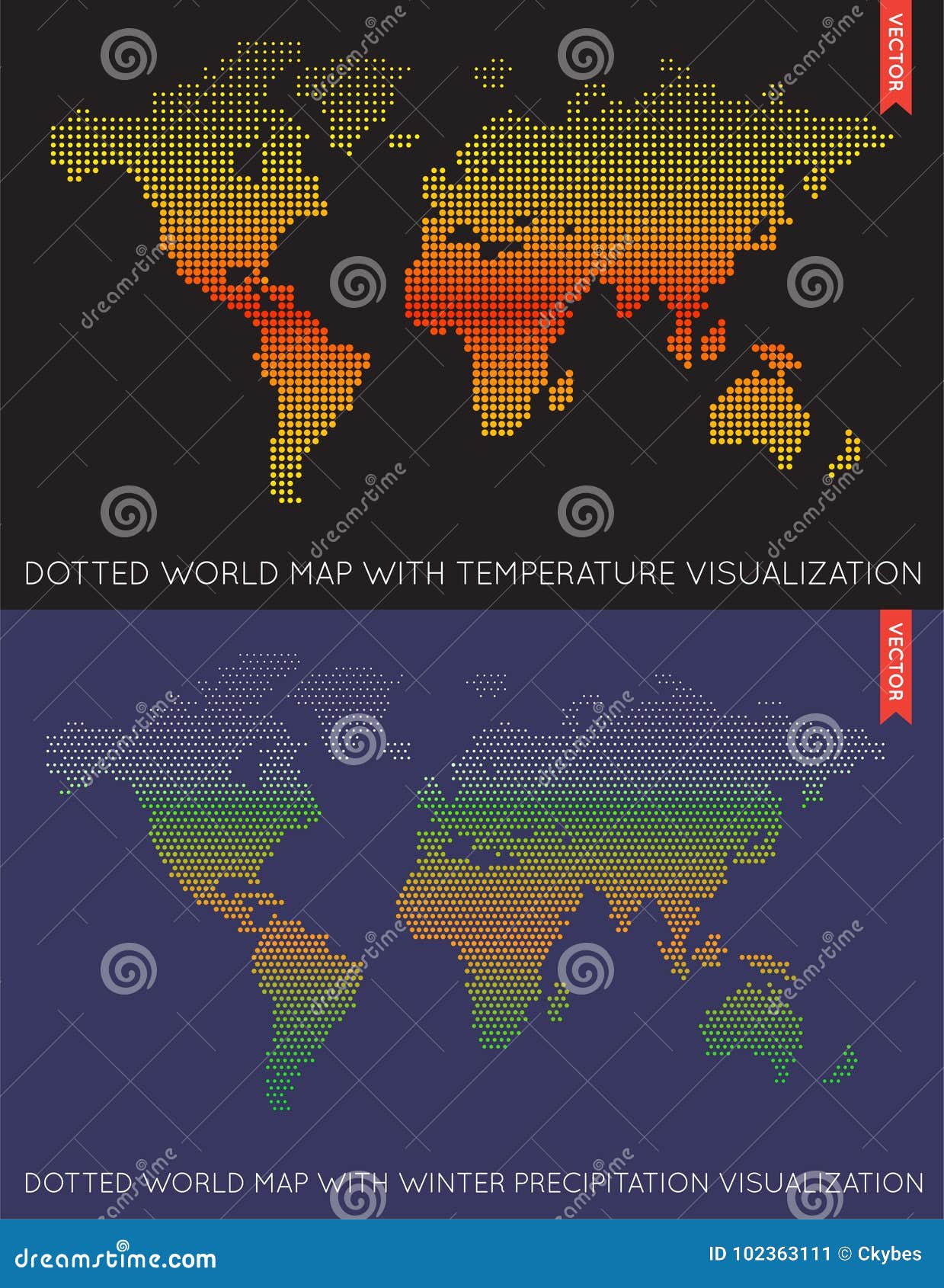 Set of Vector Flat Maps of the World. Infographic. Map Data. Stock ...