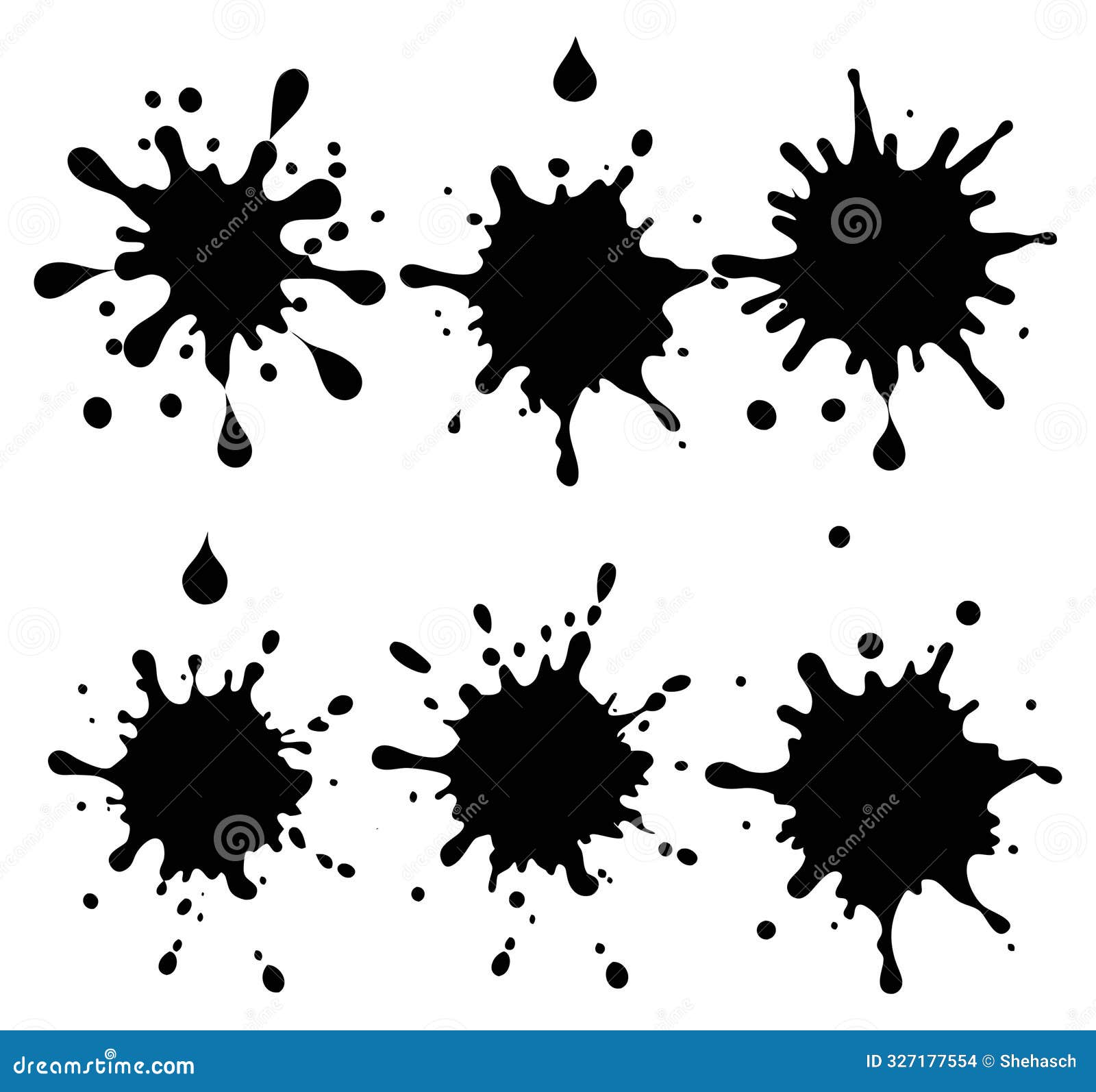 Ink Splatter Vector Illustrations Stock Illustration - Illustration of ...