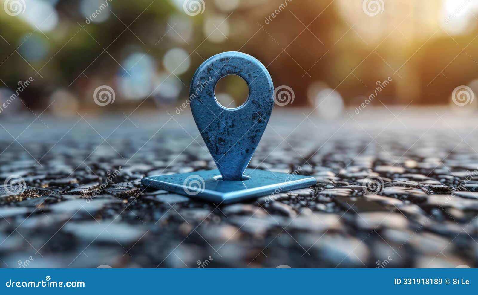 Blue Location Pin Icon for Navigation and Signage Stock Illustration ...