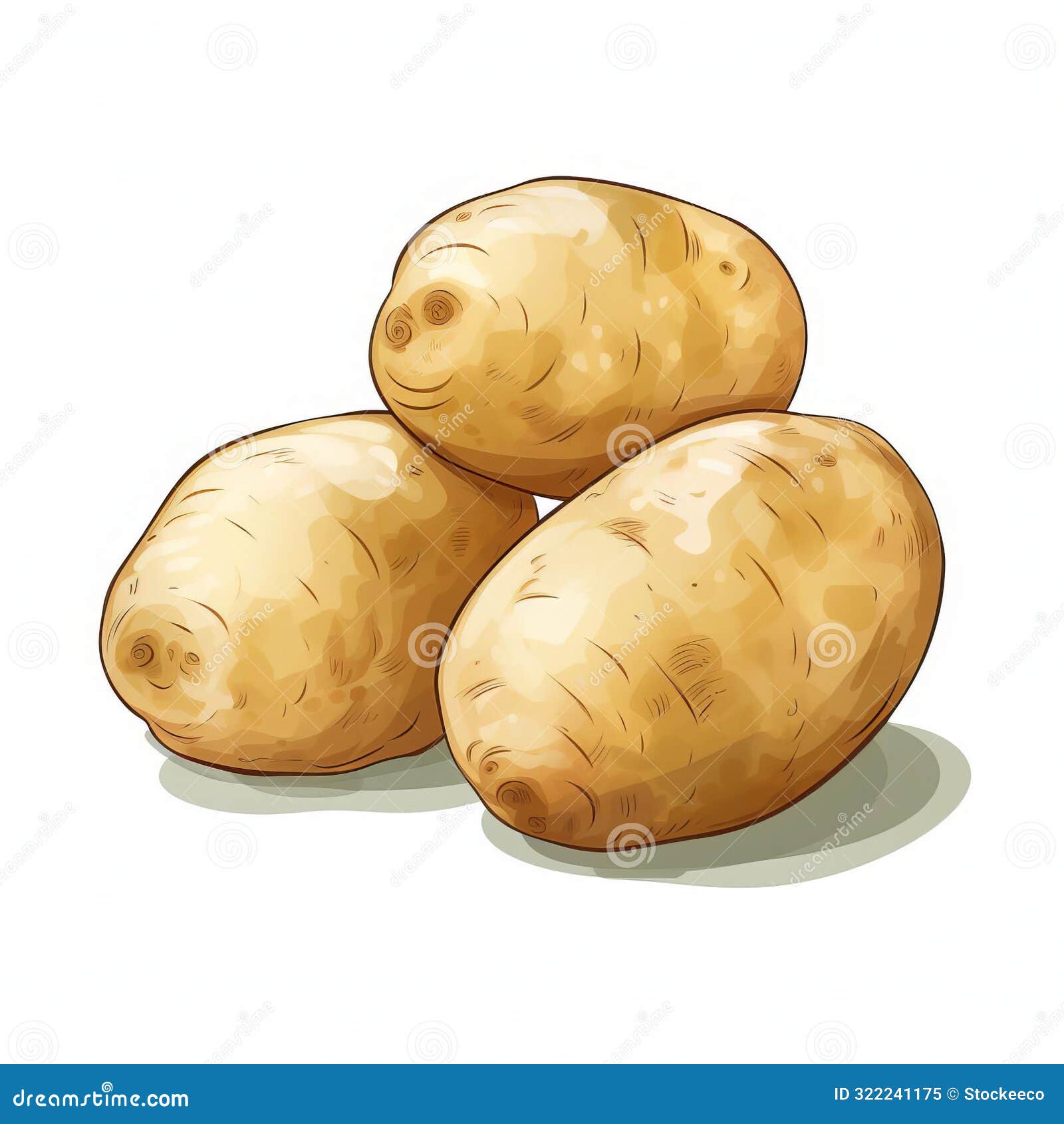 High-quality Vector Image of Potato on White Background Stock ...