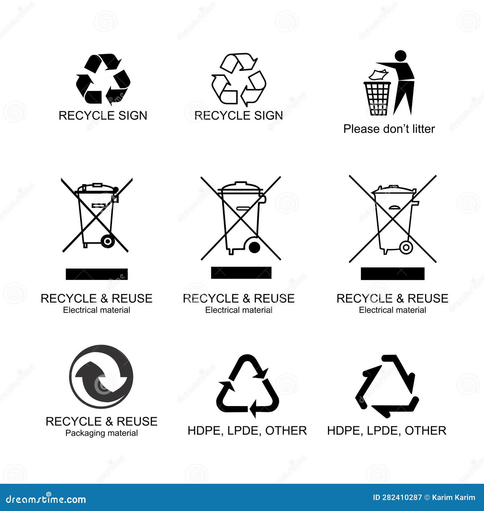 High Quality Vector Recycle Symbol, Green Eco Icon Weee Logo Stock ...