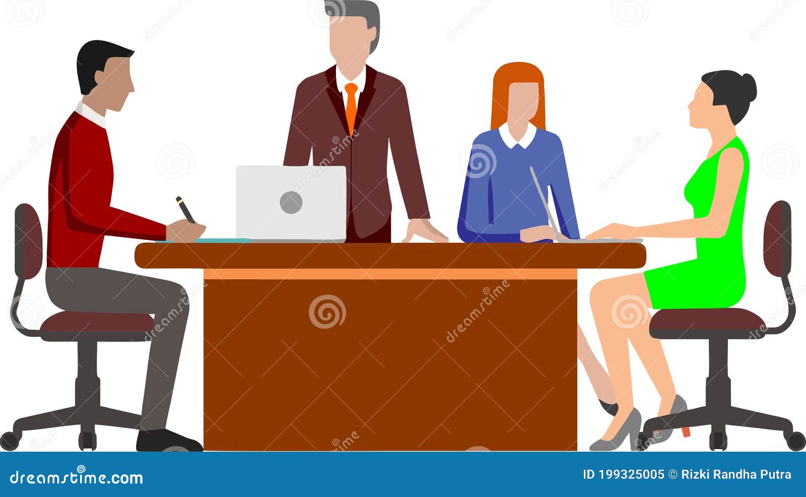 High Quality Vector of Work Discussion Activity with Male and Female ...