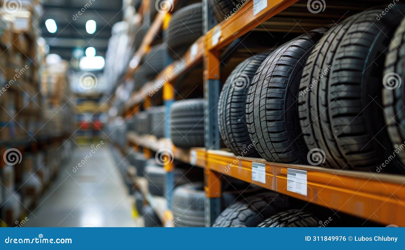 High Rack with Customer Tires in Tire Service Warehouse Stock ...