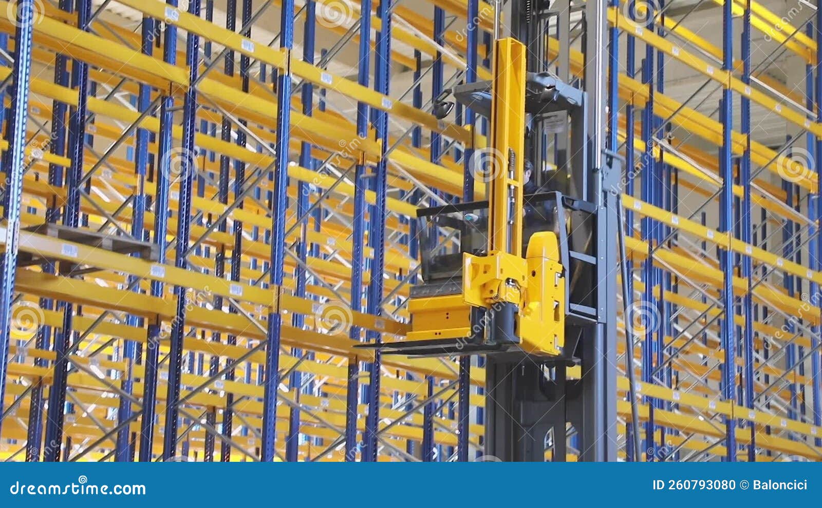 High Rack Stacker Forklift stock footage. Video of rack - 260793080