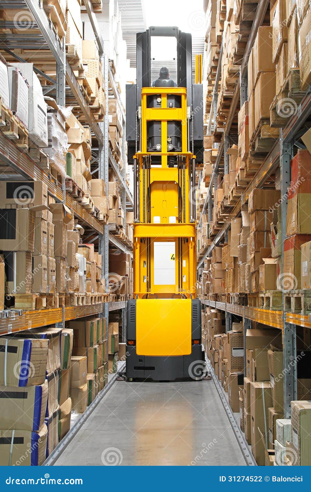 High rack stacker forklift stock photo. Image of truck - 31274522
