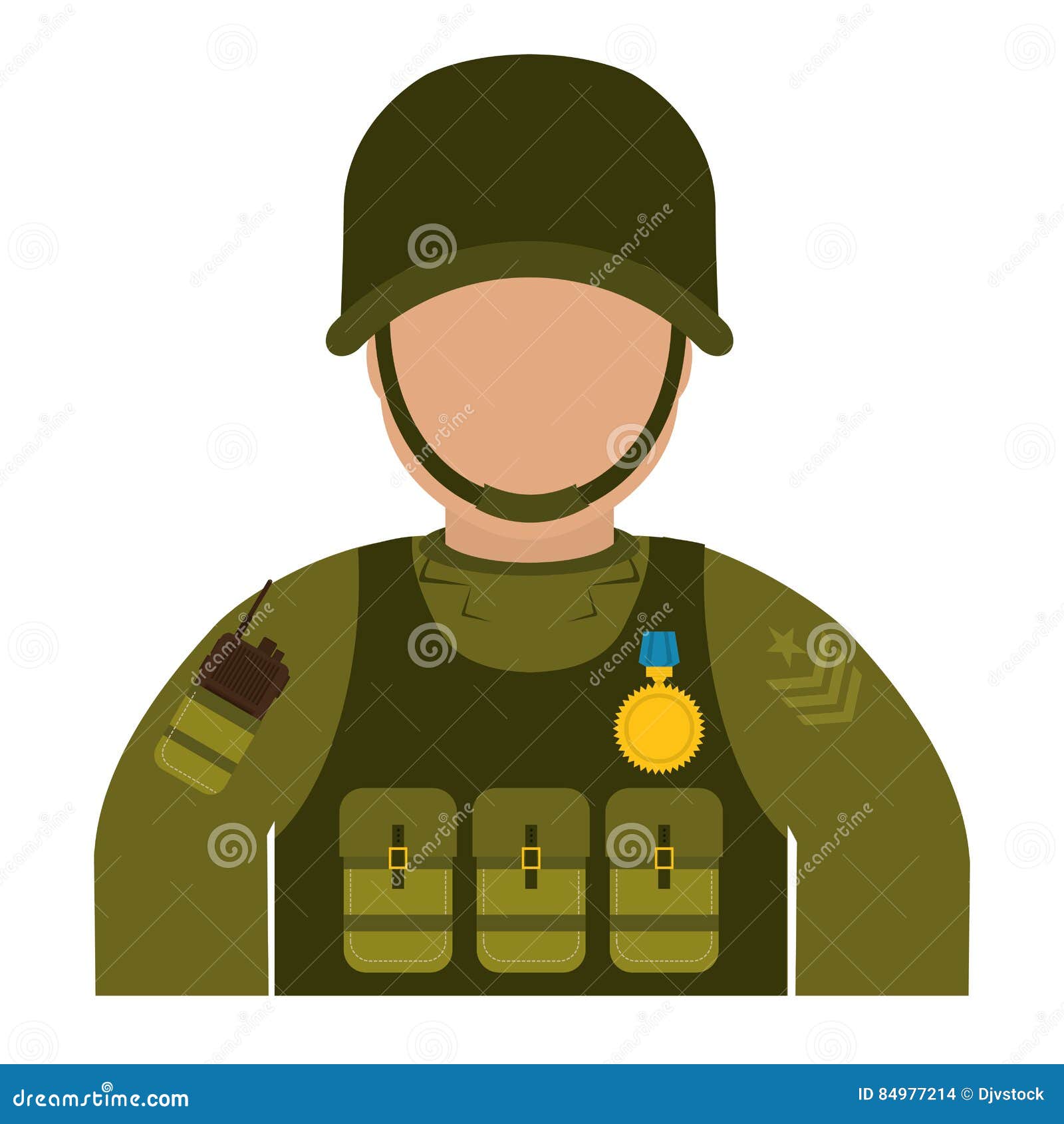 High Ranking Military Man with His Team Stock Illustration ...