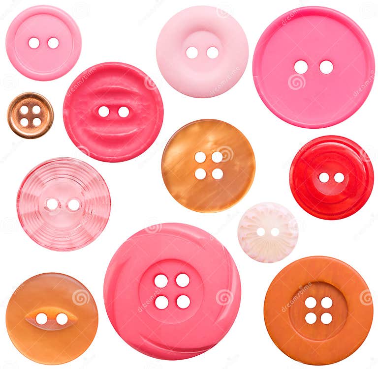 High-Res Button Collection - 12 Reds, Isolated Stock Photo - Image of ...