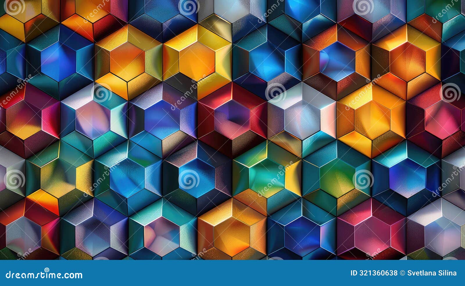 High Resolution Abstract 3D Geometric Tessellation Featuring Hexagonal ...
